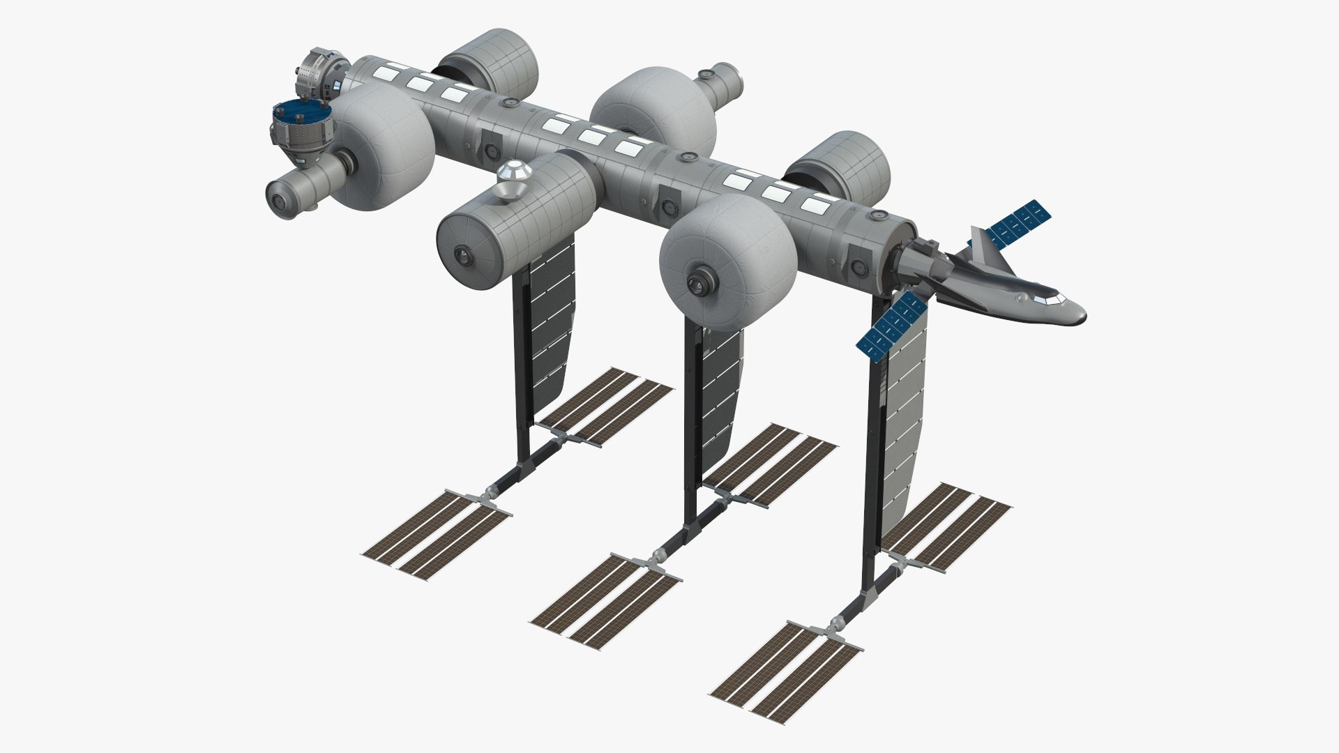 Multimodular Orbital Station 3D model - TurboSquid 2163526