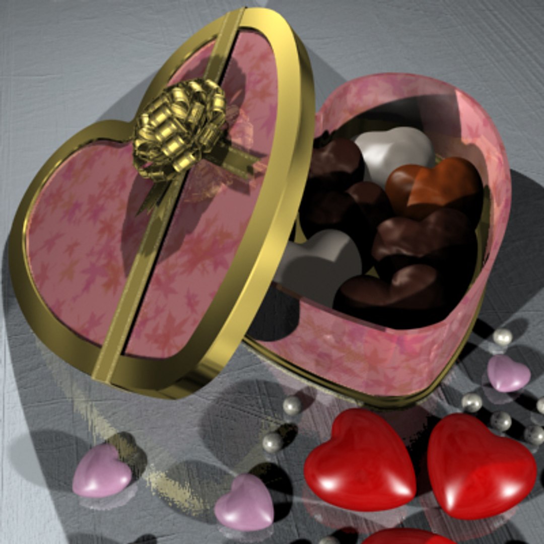 3d Model Valentine Chocolate Box