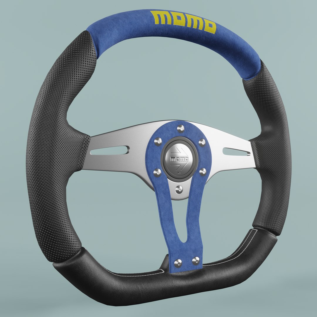 MOMO Steering Wheel TREK Blue Model - TurboSquid 1778531
