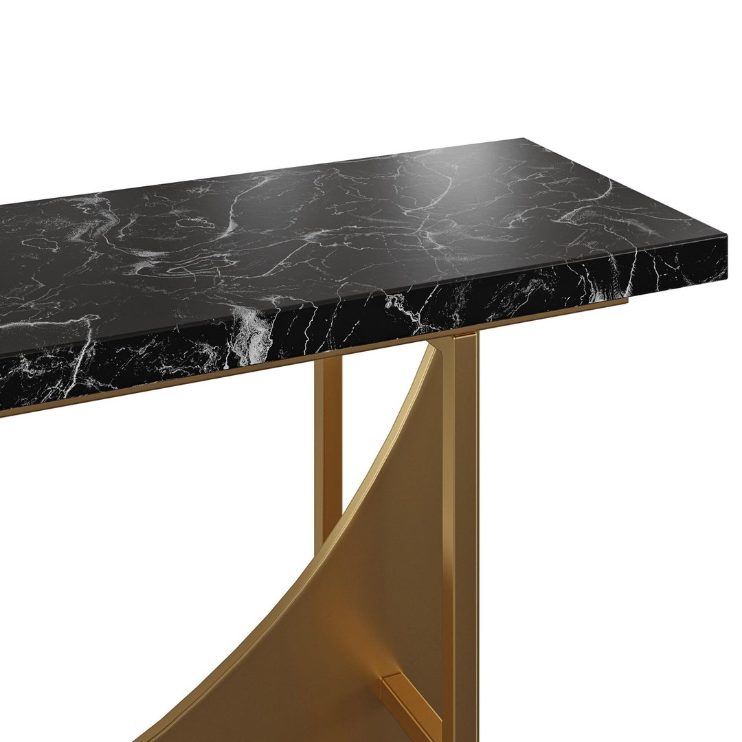 3D Model Modern Marble Console Table Metal Base Entryway Console Table ...