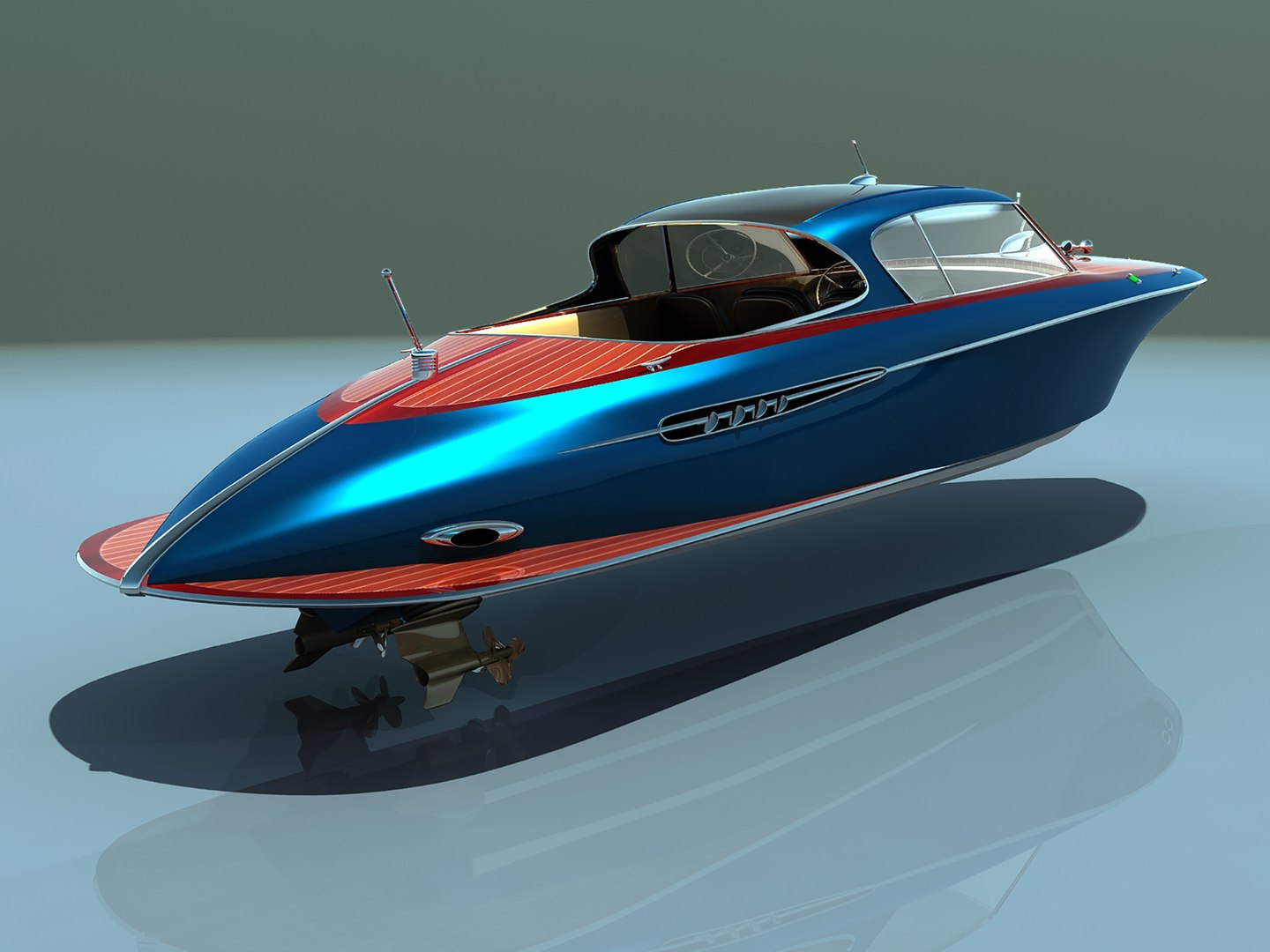 3D модель classic torpedo stern boat - TurboSquid 1973292