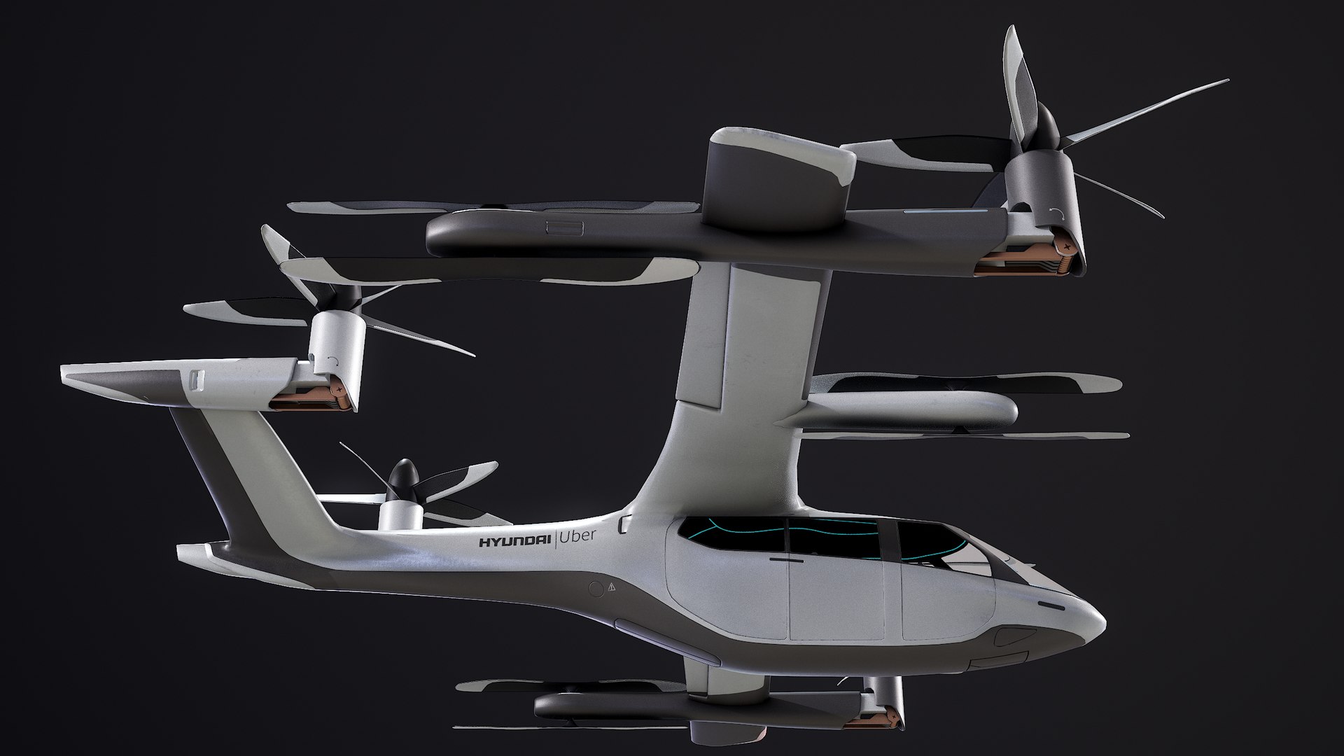 Flying Taxi Hyundai Uber PBR 3D Model - TurboSquid 1728494