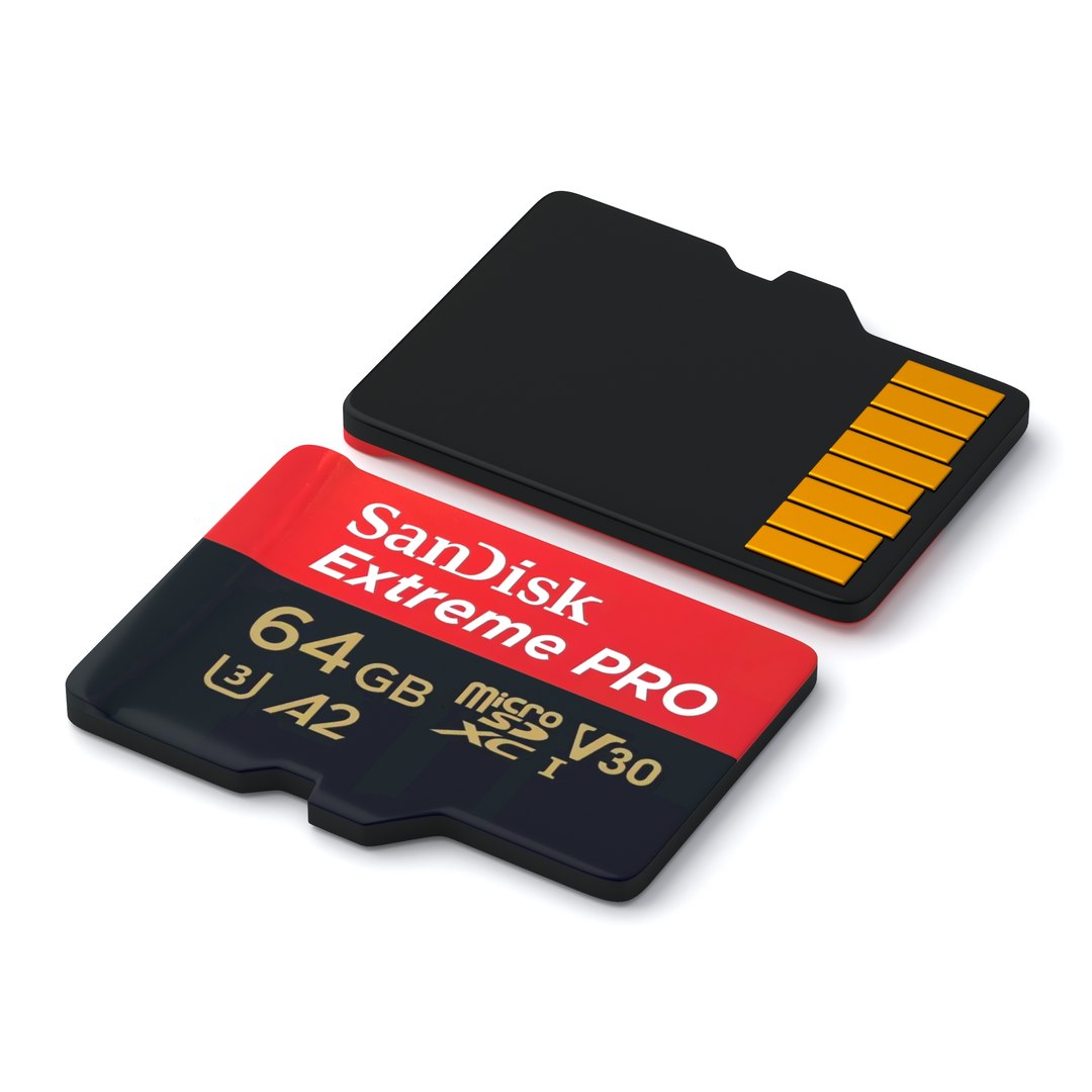 SanDisk Extreme PRO SD CARD 64GB 3D - TurboSquid 2506956