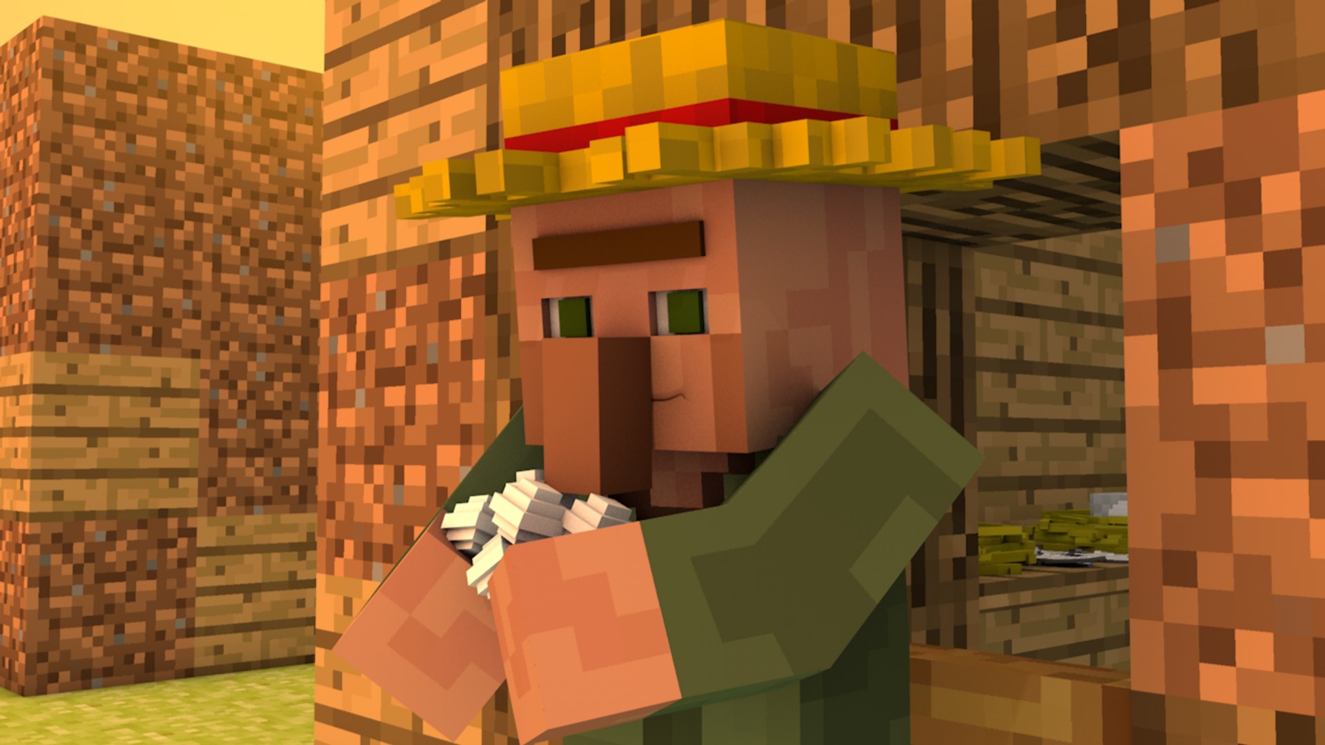 3d Model Rig Villager Minecraft