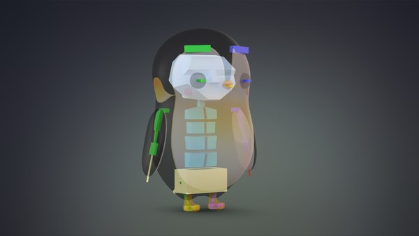 Cute cartoon penguin model - TurboSquid 1429895
