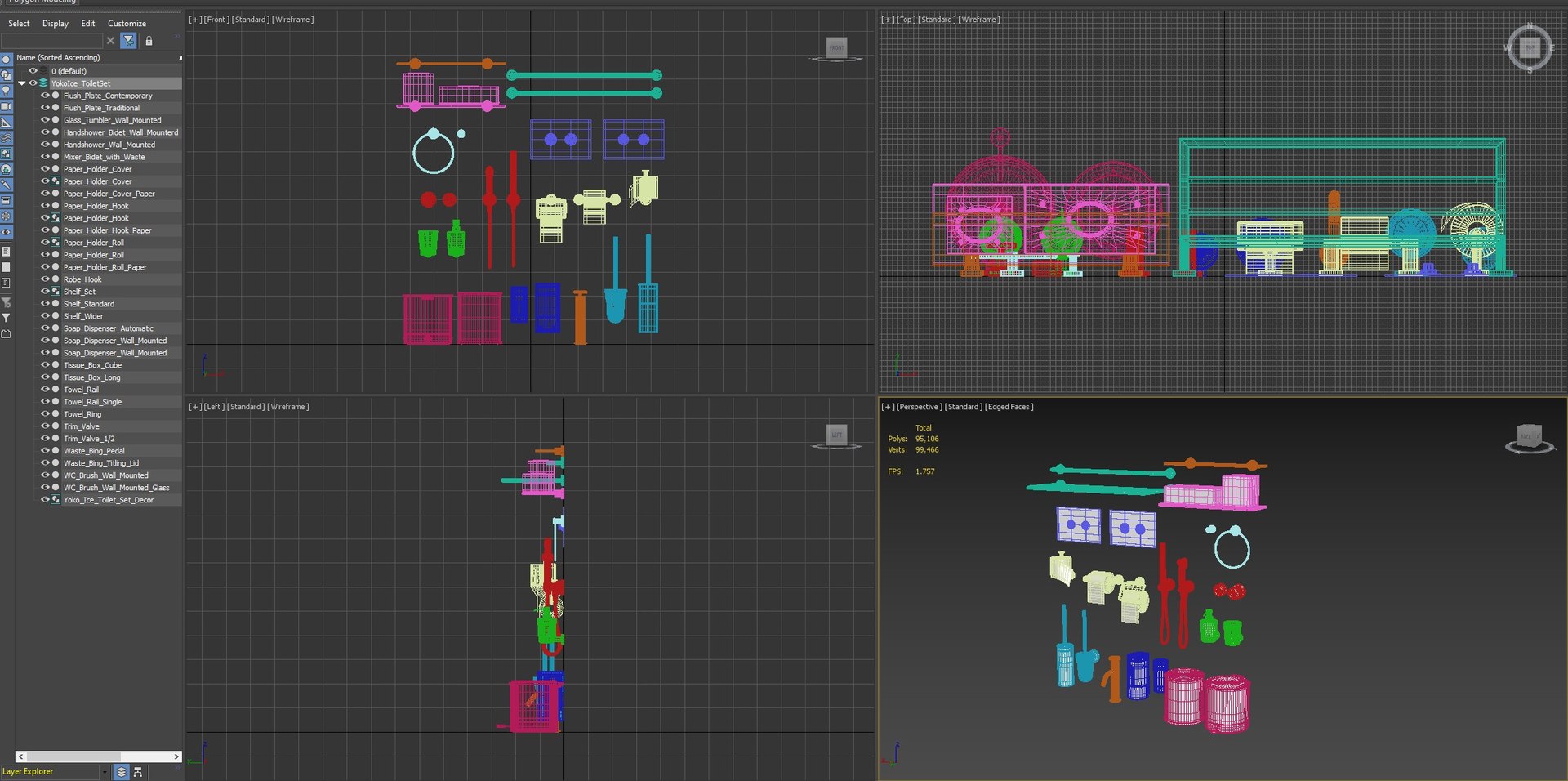 Thg Paris WC Toilet Decor Set Yoko Ice Bathroom 3D Model - TurboSquid ...