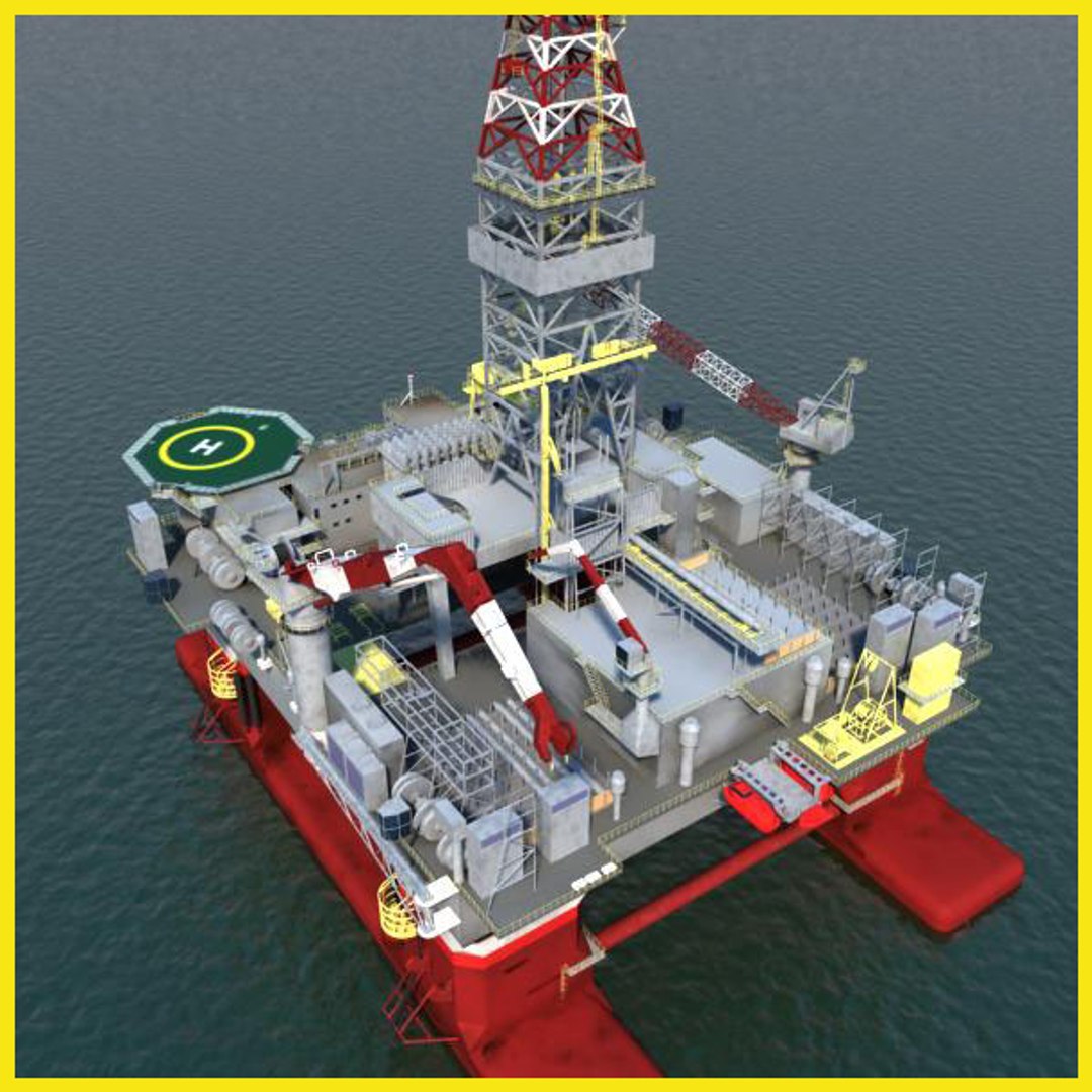 3d Model Semi Submersible Oil