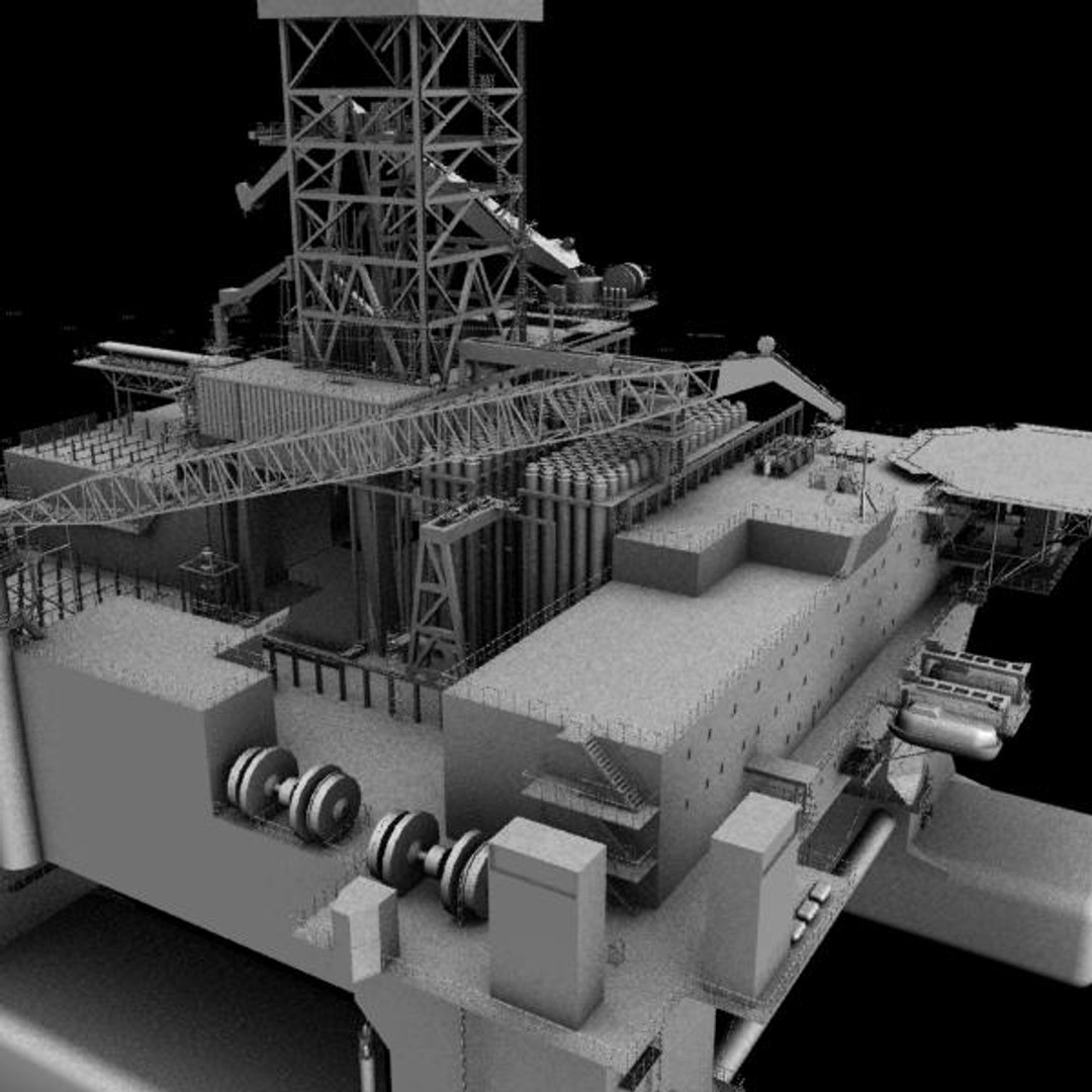 3d Model Semi Submersible Oil