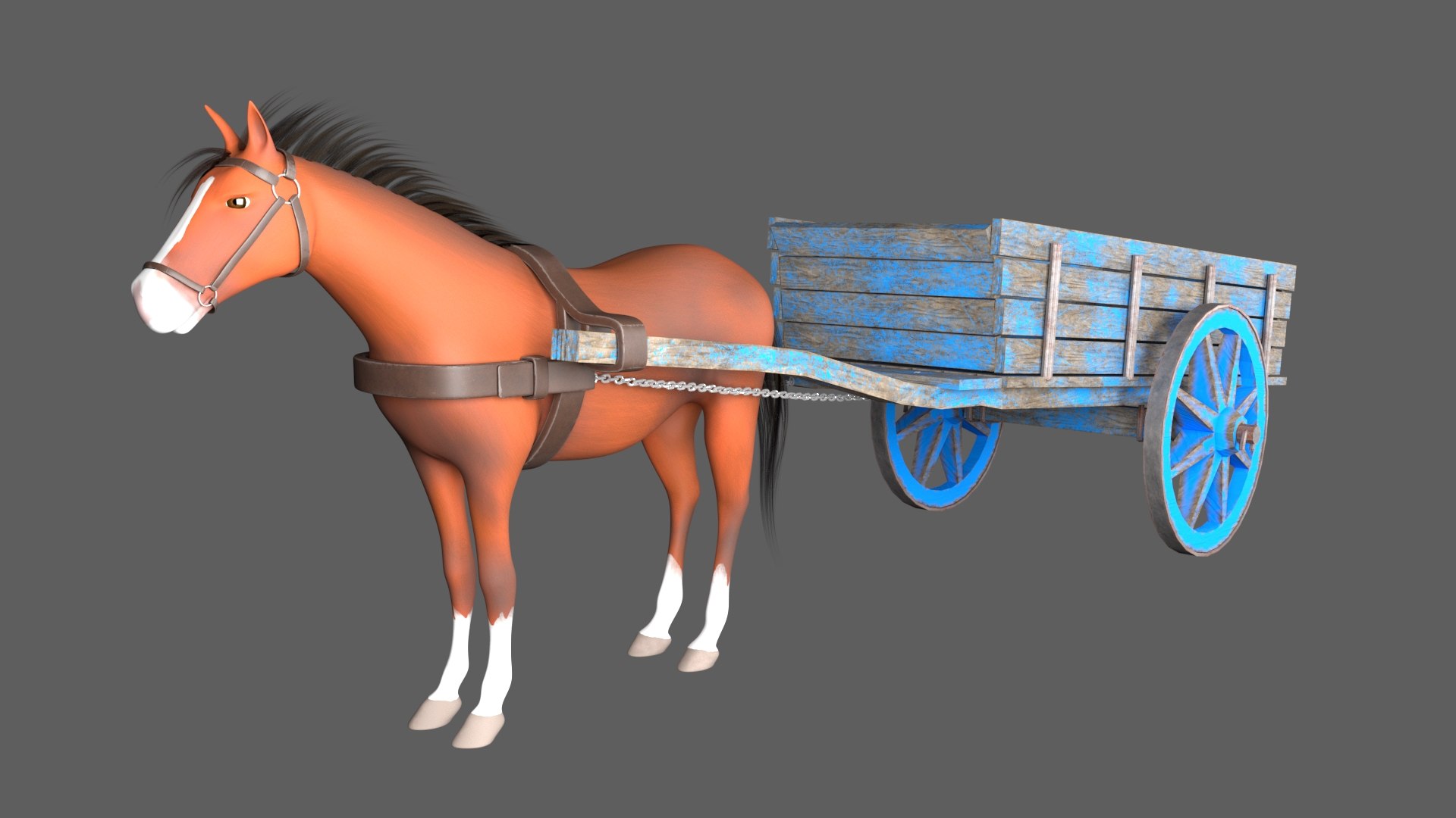 3D Model Horse Cart - TurboSquid 1443791