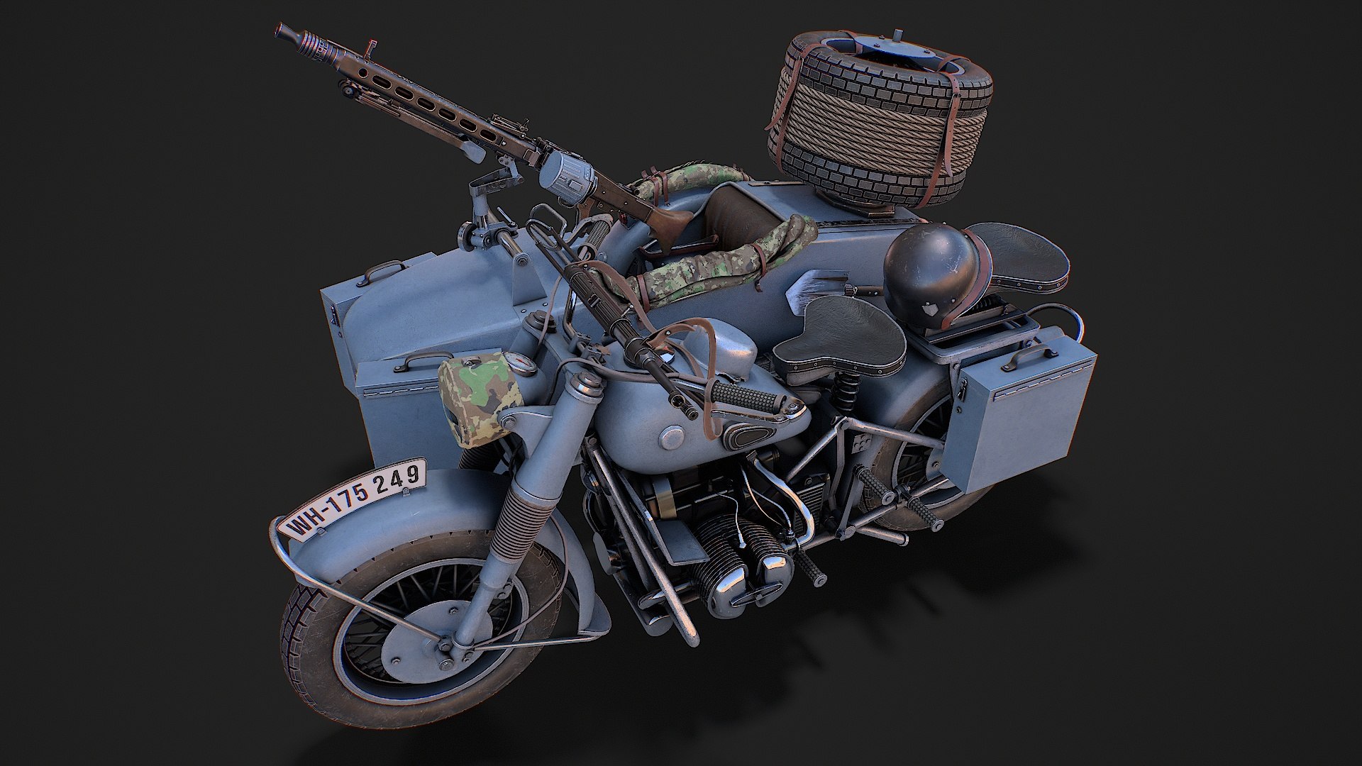 3D Military Motorcycle Model - TurboSquid 2340239