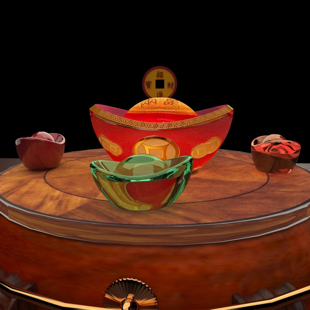 3D Chinese Gold Ingot - TurboSquid 2239936