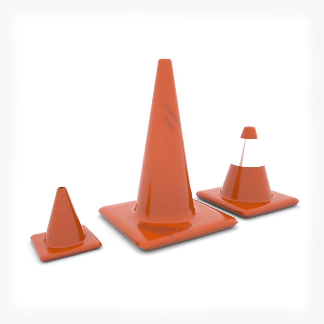 3D Model Traffic Cone Variety Pack - TurboSquid 1991351