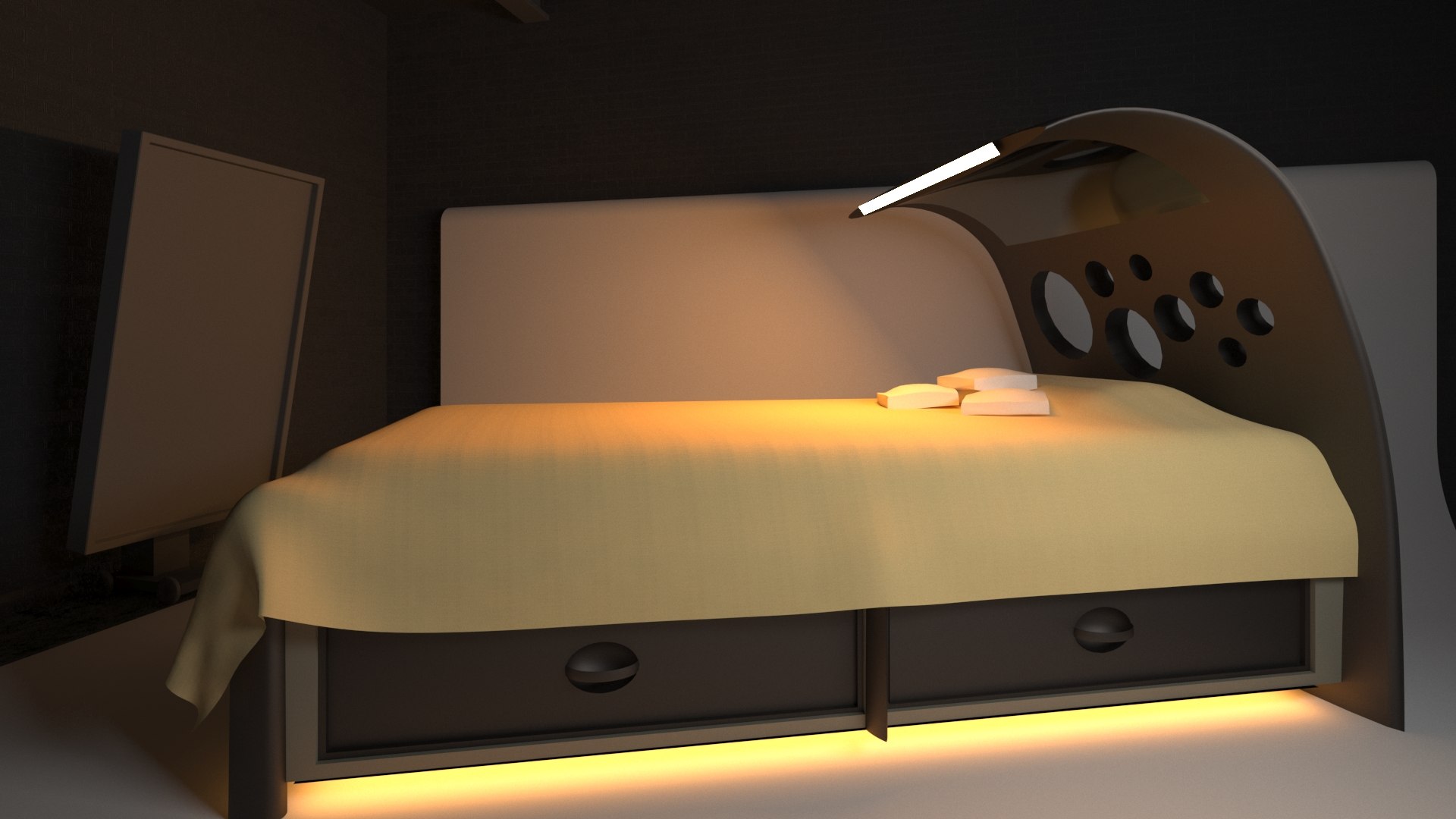3D Single Bed Model - TurboSquid 2060907