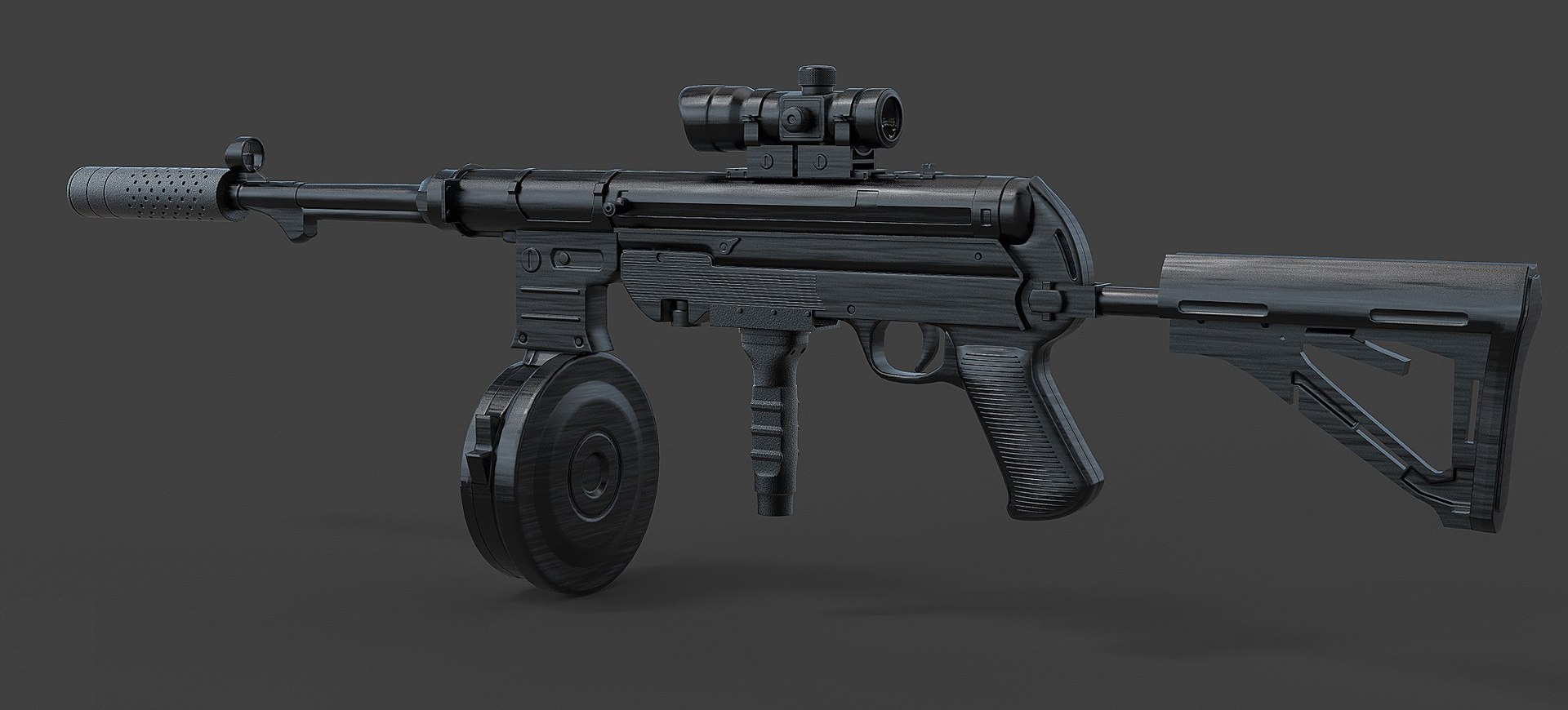 Mp40 gun hq 3D - TurboSquid 1575367