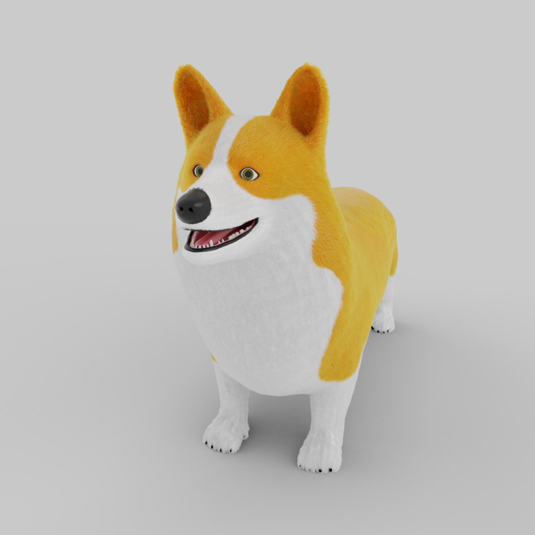 3D Model Stylized Welsh Corgi Dog - TurboSquid 1369497