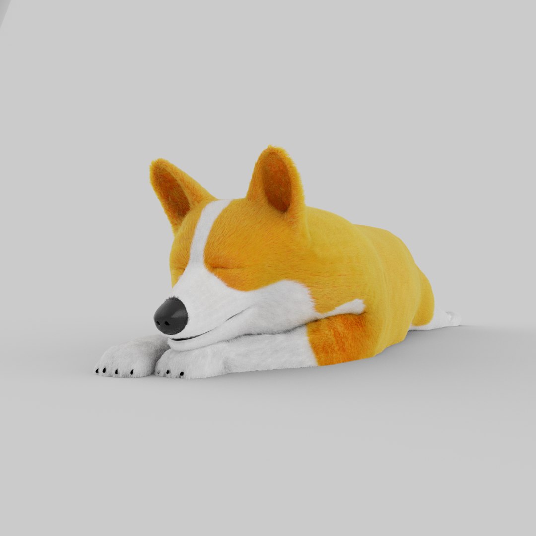3D Model Stylized Welsh Corgi Dog - TurboSquid 1369497