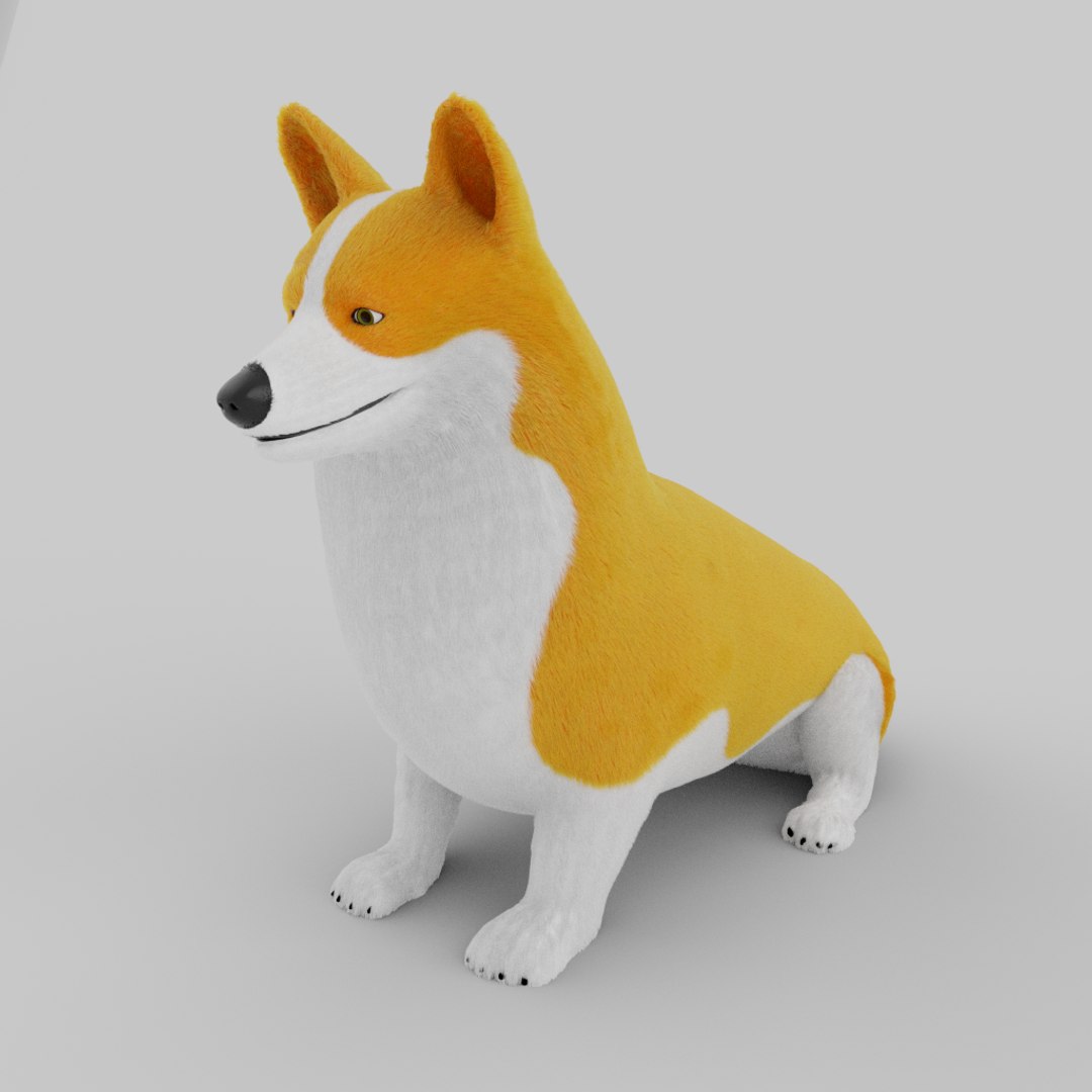 3D Model Stylized Welsh Corgi Dog - TurboSquid 1369497