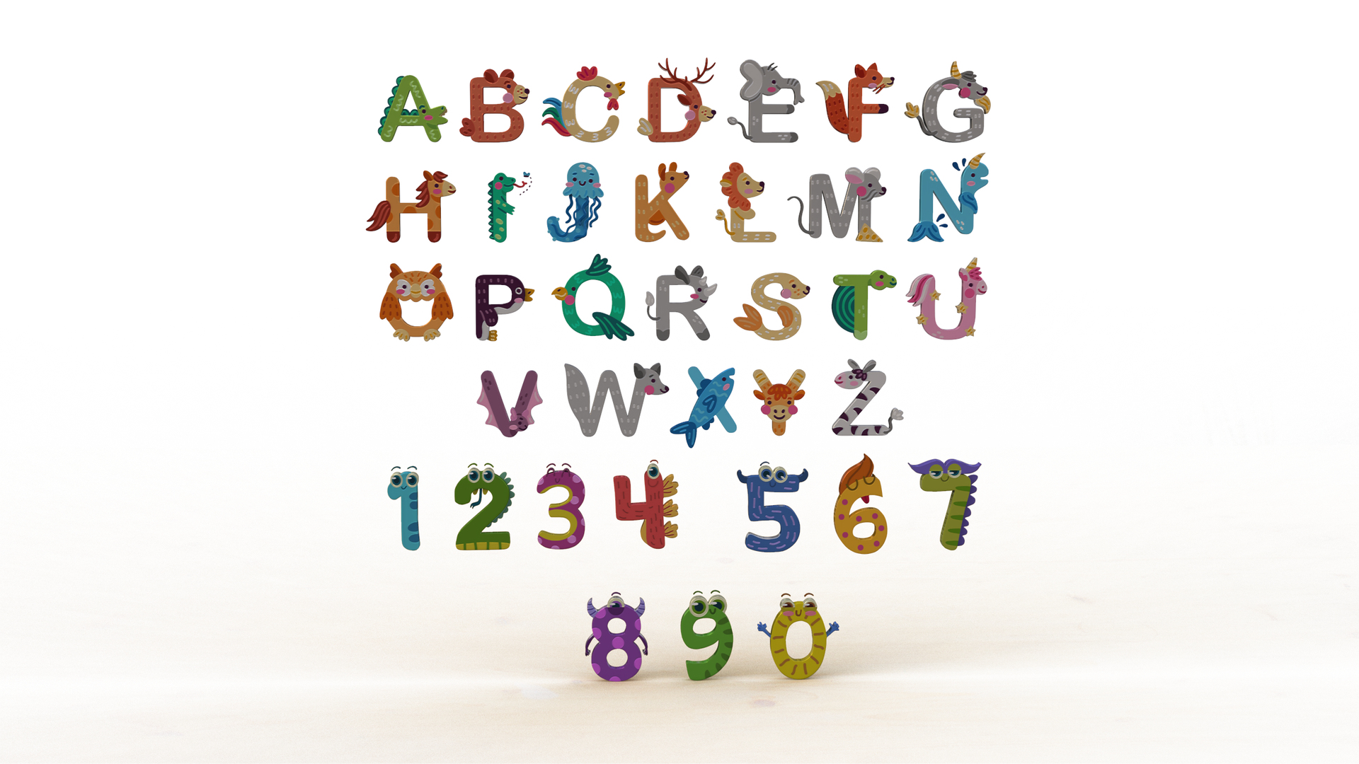 3D Model Cartoon Animal Alphabet 3D - TurboSquid 1875264