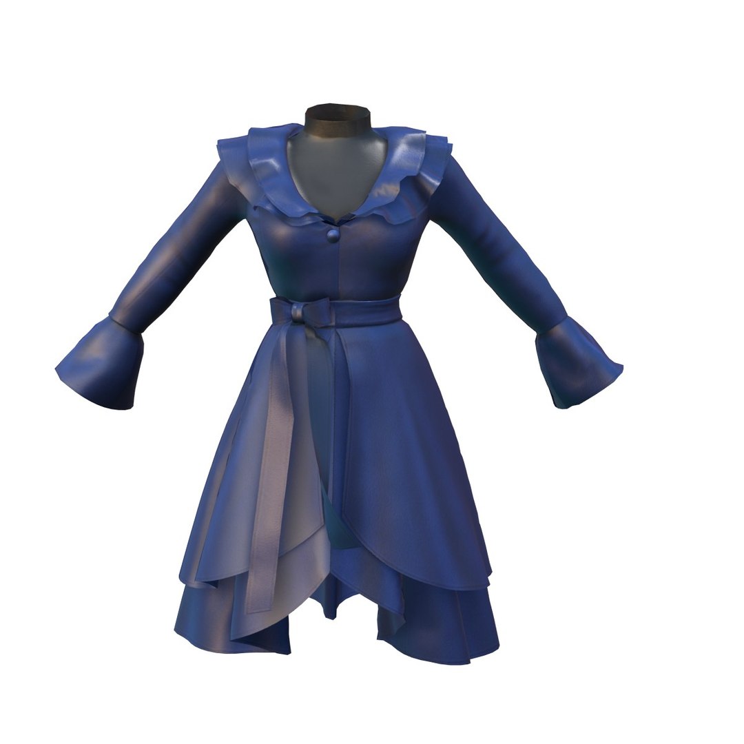 Gothic Ruffle Coat Dress 3D Model Low Poly 3D Model - TurboSquid 2285585