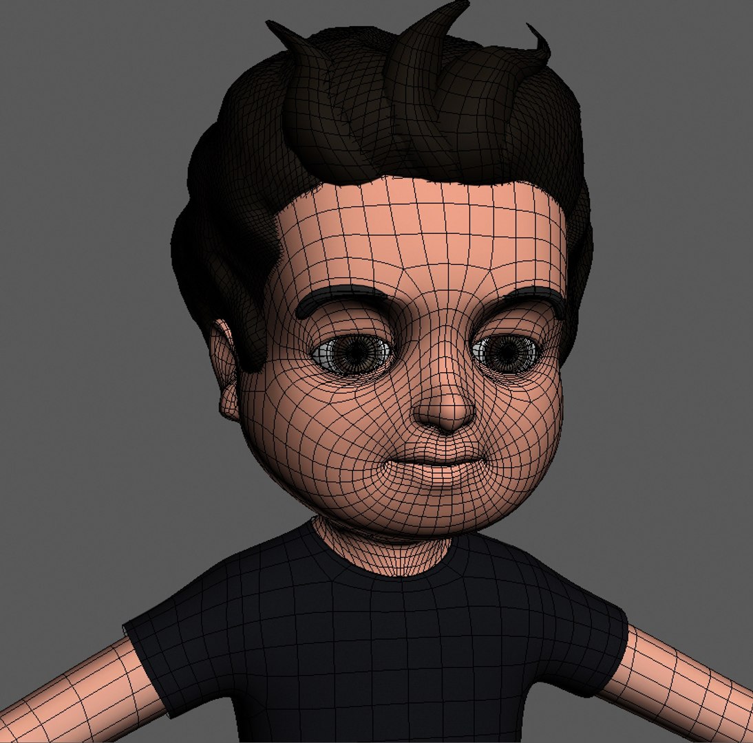 Cartoony Boy Character Ma