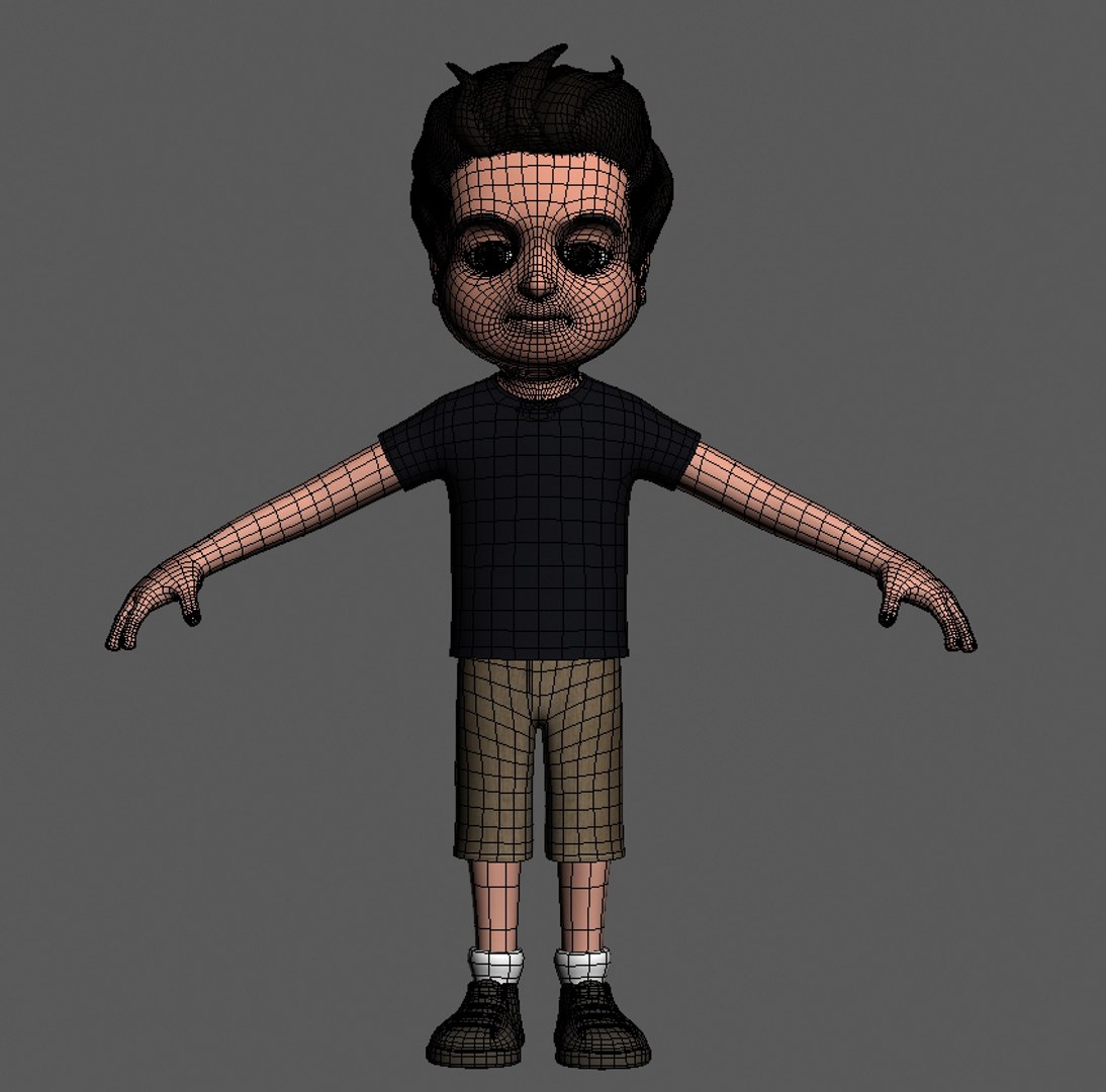 Cartoony Boy Character Ma