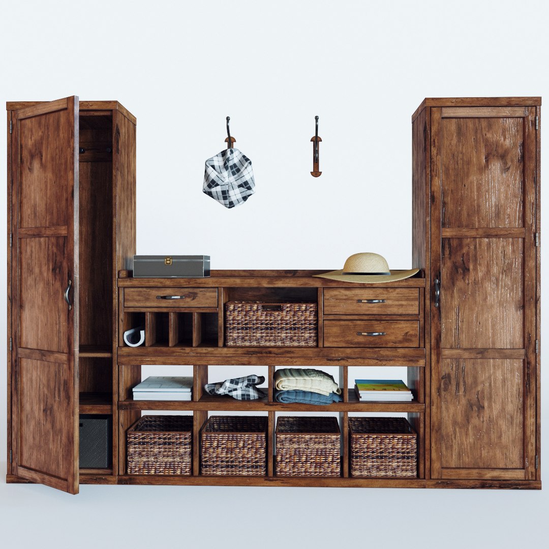 3d modular hooks baskets model