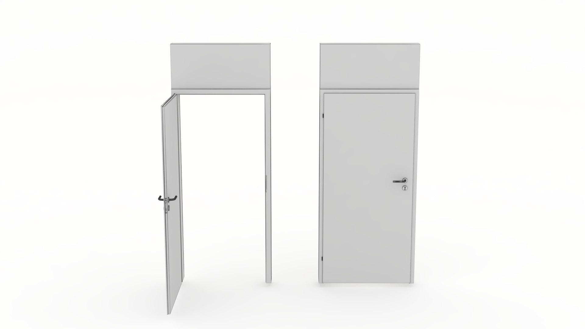 3D Model Wood Interior Door - Full Wall Section - TurboSquid 2057554