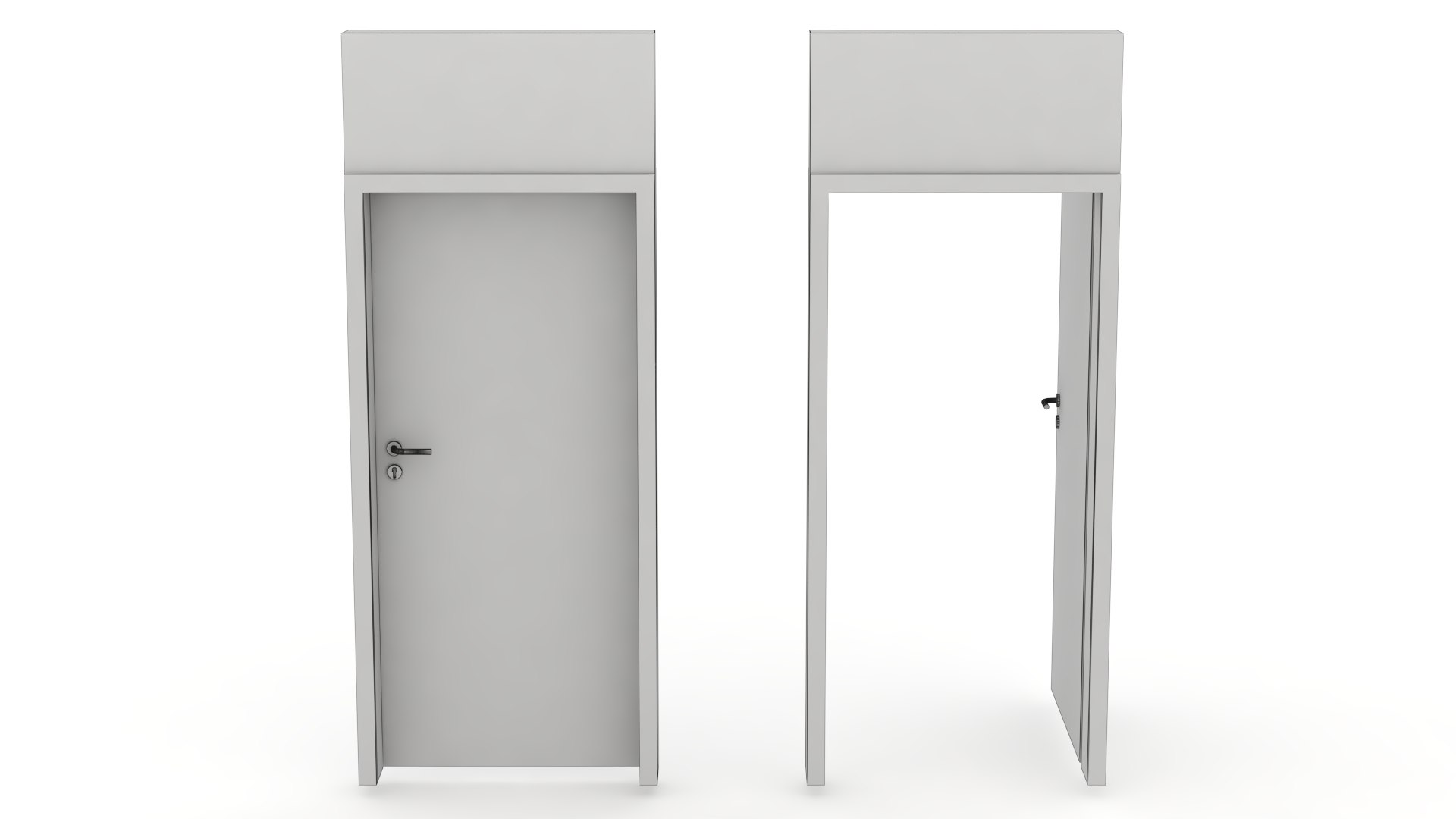 3D Model Wood Interior Door - Full Wall Section - TurboSquid 2057554