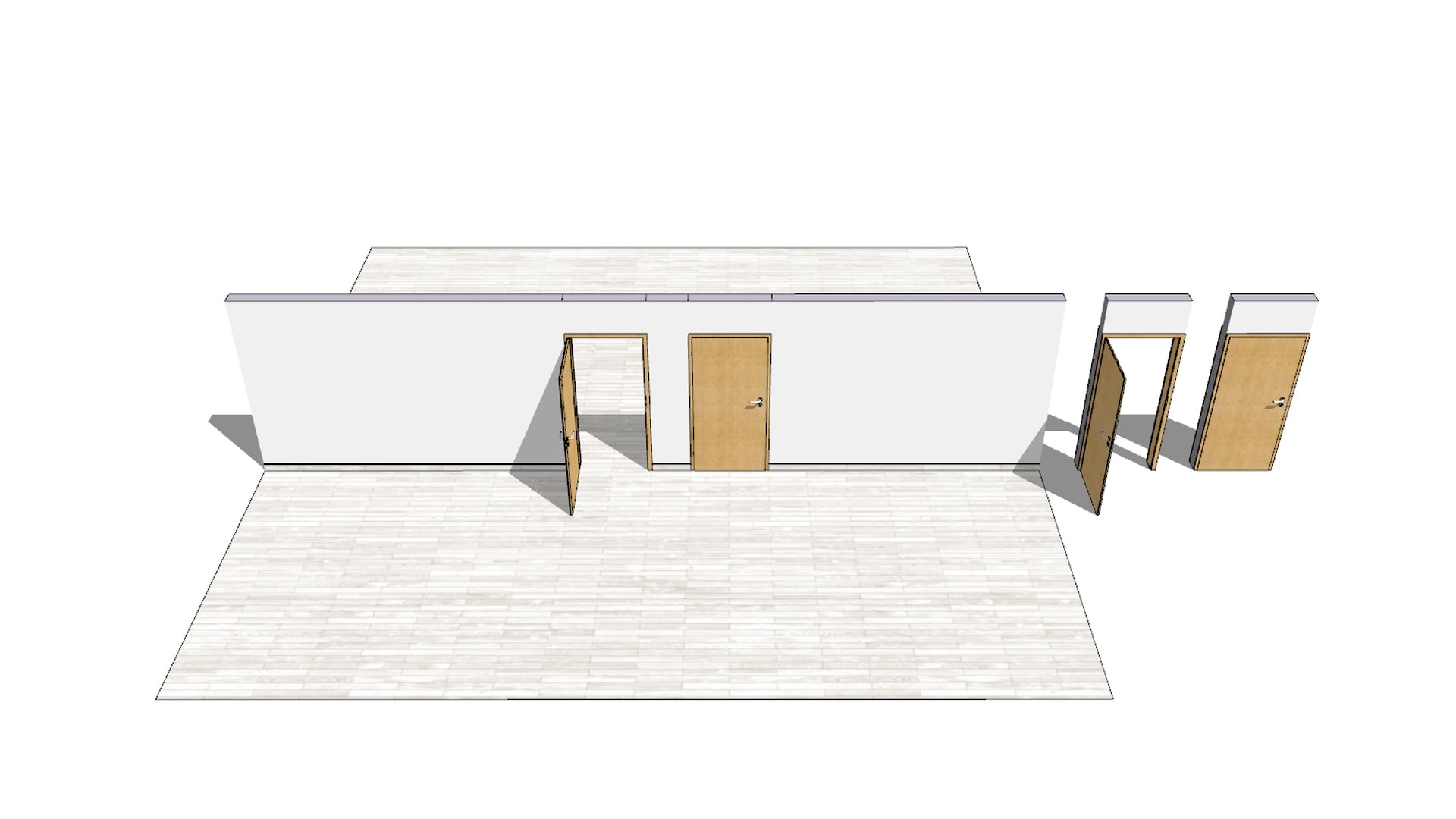 3D Model Wood Interior Door - Full Wall Section - TurboSquid 2057554