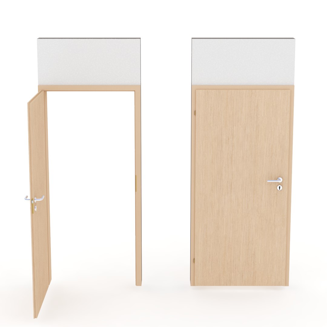 Wood interior door - Full wall section3D模型 - TurboSquid 2057554