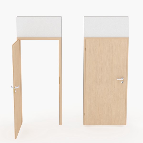 modelo 3d Wood interior door - Full wall section - TurboSquid 2057554