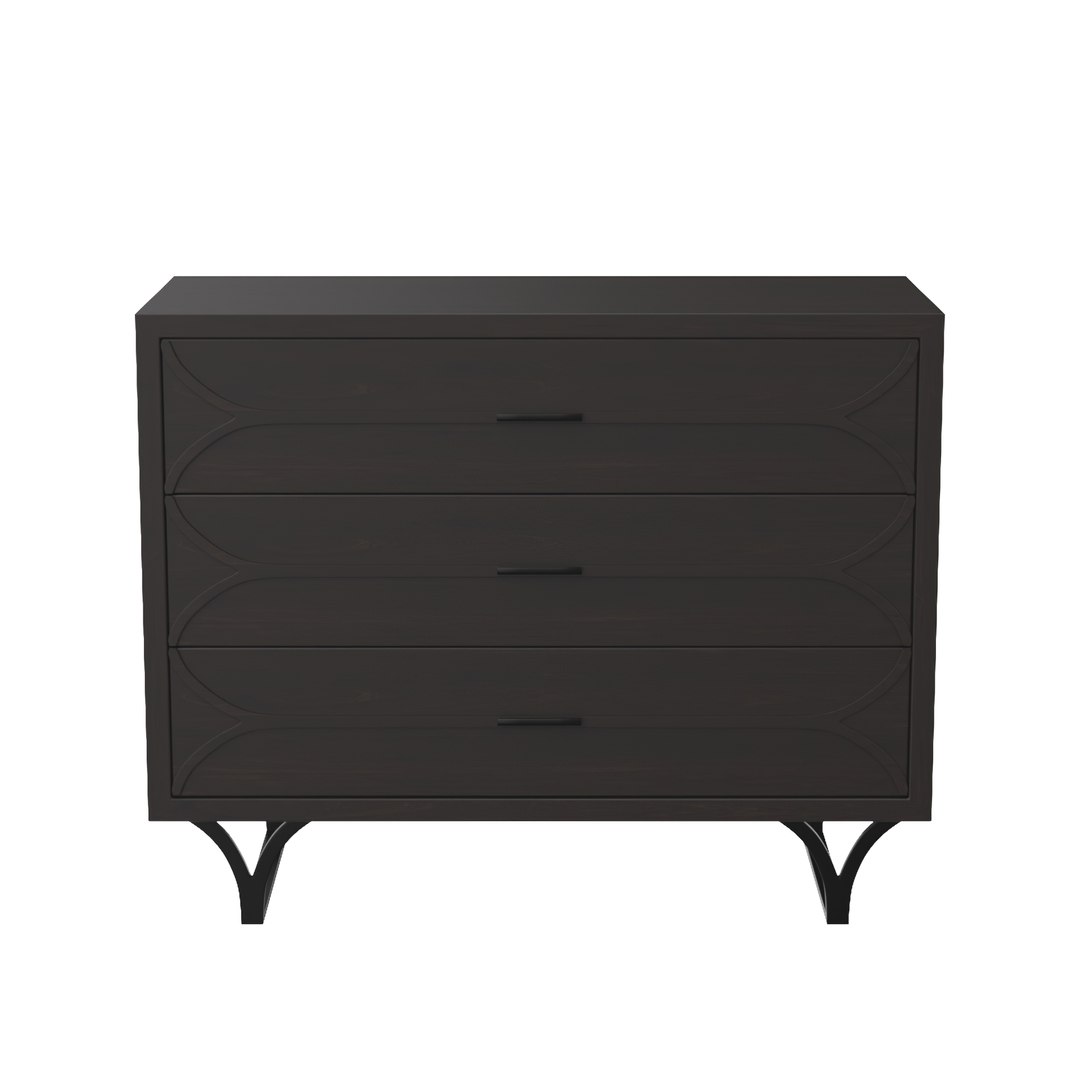 Diane Iron 3 Drawer Accent Chest 3D model - TurboSquid 2084331