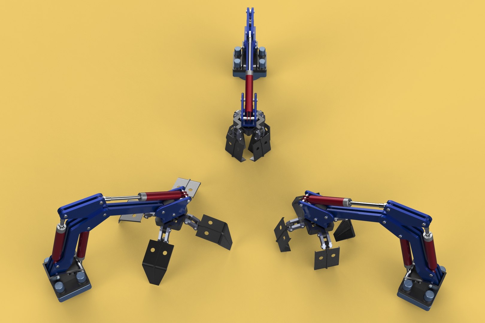 3D ARM THUMB GRAB BUCKET LOADER LIFTING CRANE GRABBER GRAPPLE JAW ...