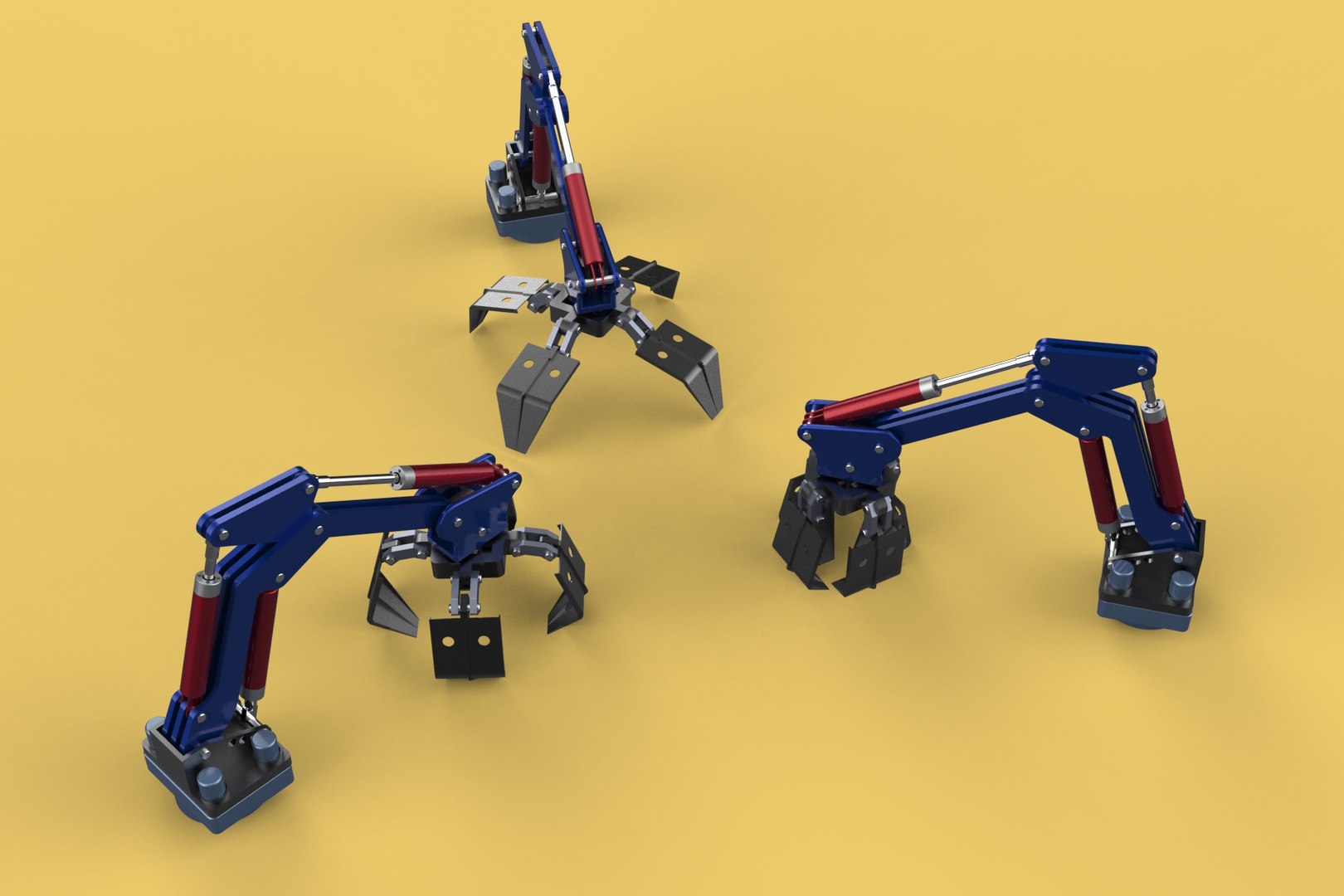 3D ARM THUMB GRAB BUCKET LOADER LIFTING CRANE GRABBER GRAPPLE JAW ...