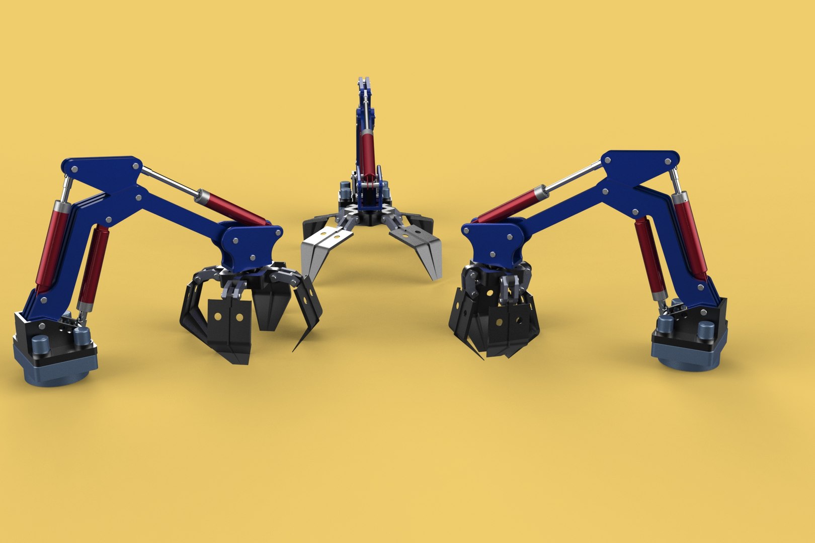 3D ARM THUMB GRAB BUCKET LOADER LIFTING CRANE GRABBER GRAPPLE JAW ...