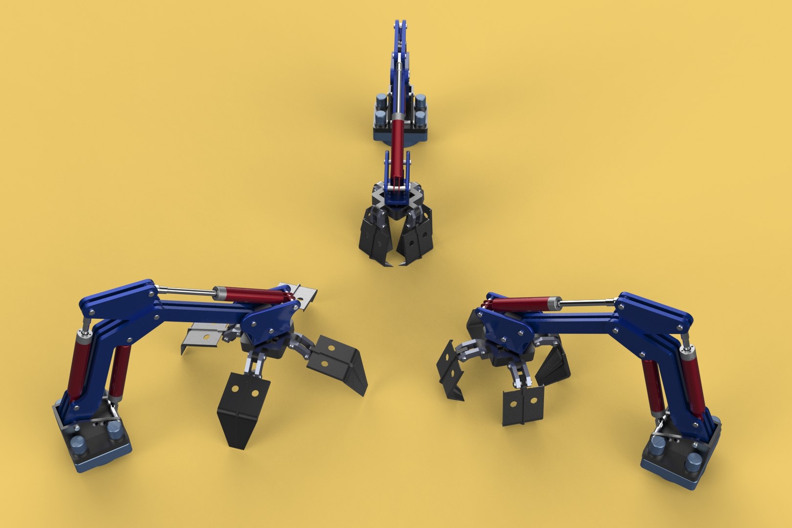 3D ARM THUMB GRAB BUCKET LOADER LIFTING CRANE GRABBER GRAPPLE JAW ...