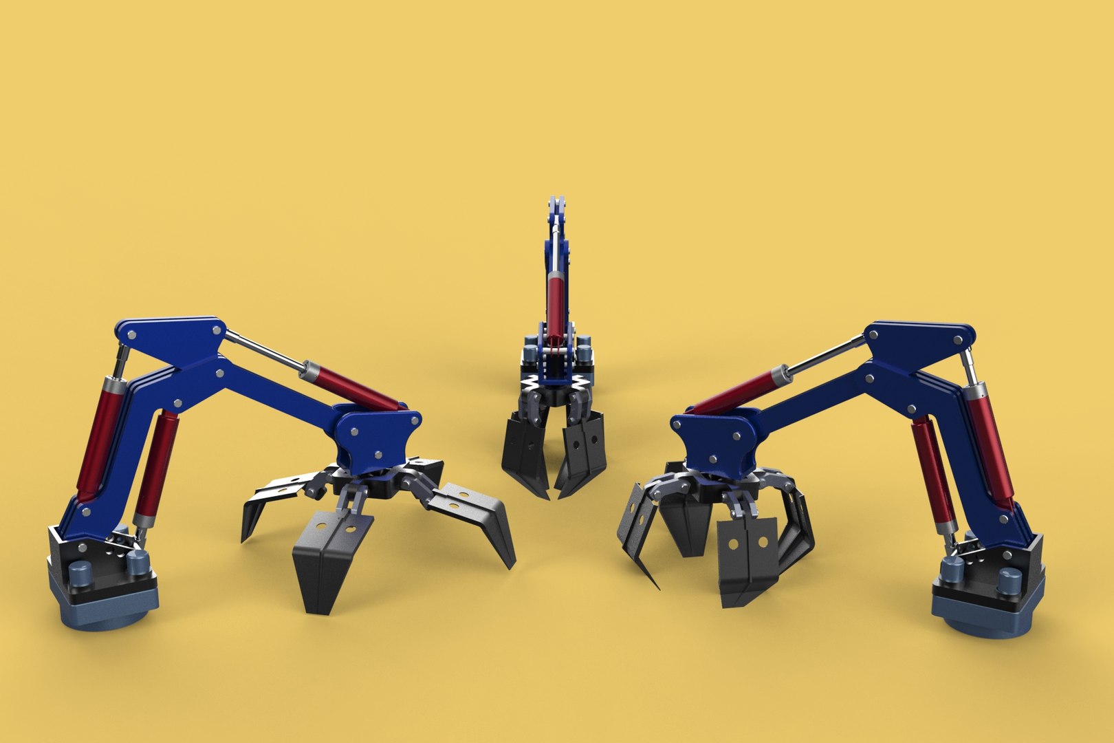 3D ARM THUMB GRAB BUCKET LOADER LIFTING CRANE GRABBER GRAPPLE JAW ...