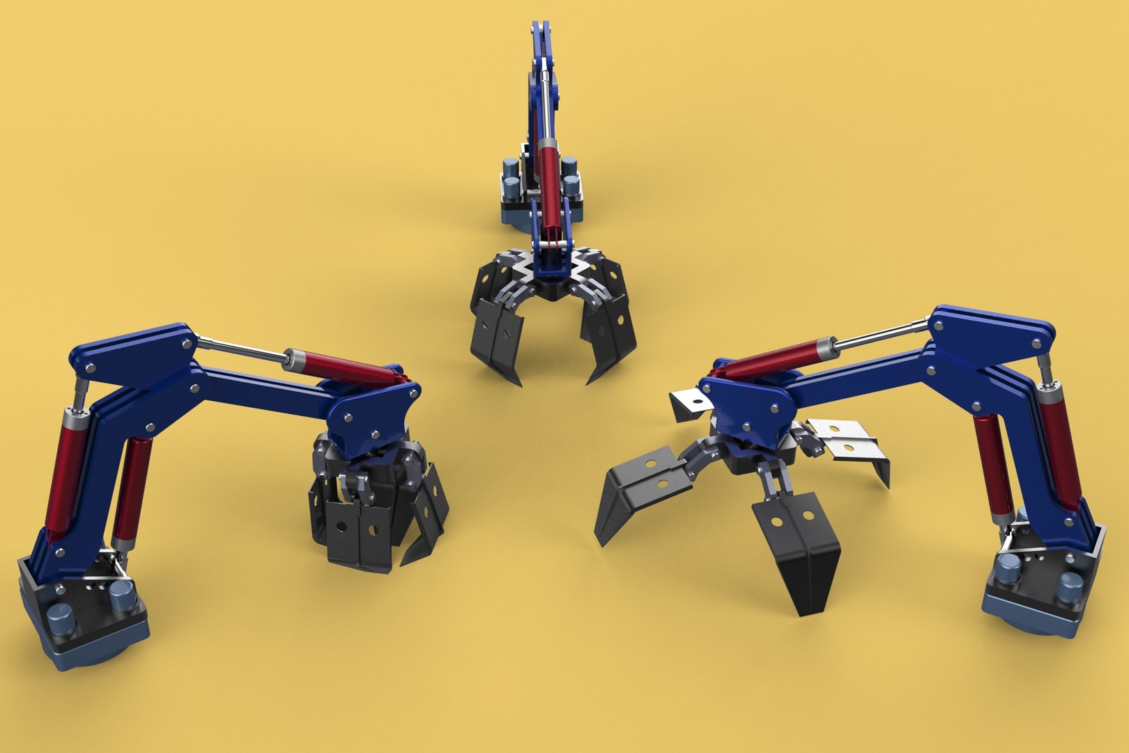 3D ARM THUMB GRAB BUCKET LOADER LIFTING CRANE GRABBER GRAPPLE JAW ...
