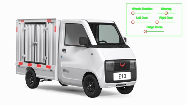 modelo 3d Mini camión Wuling E10 color gris aparejado - TurboSquid 2157099