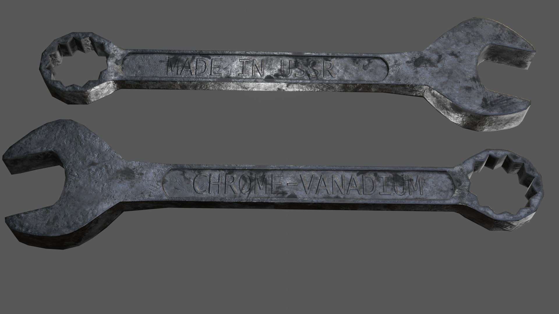 3D Wrench made in USSR Game Ready Low Poly Model PBR Textures 4K ...