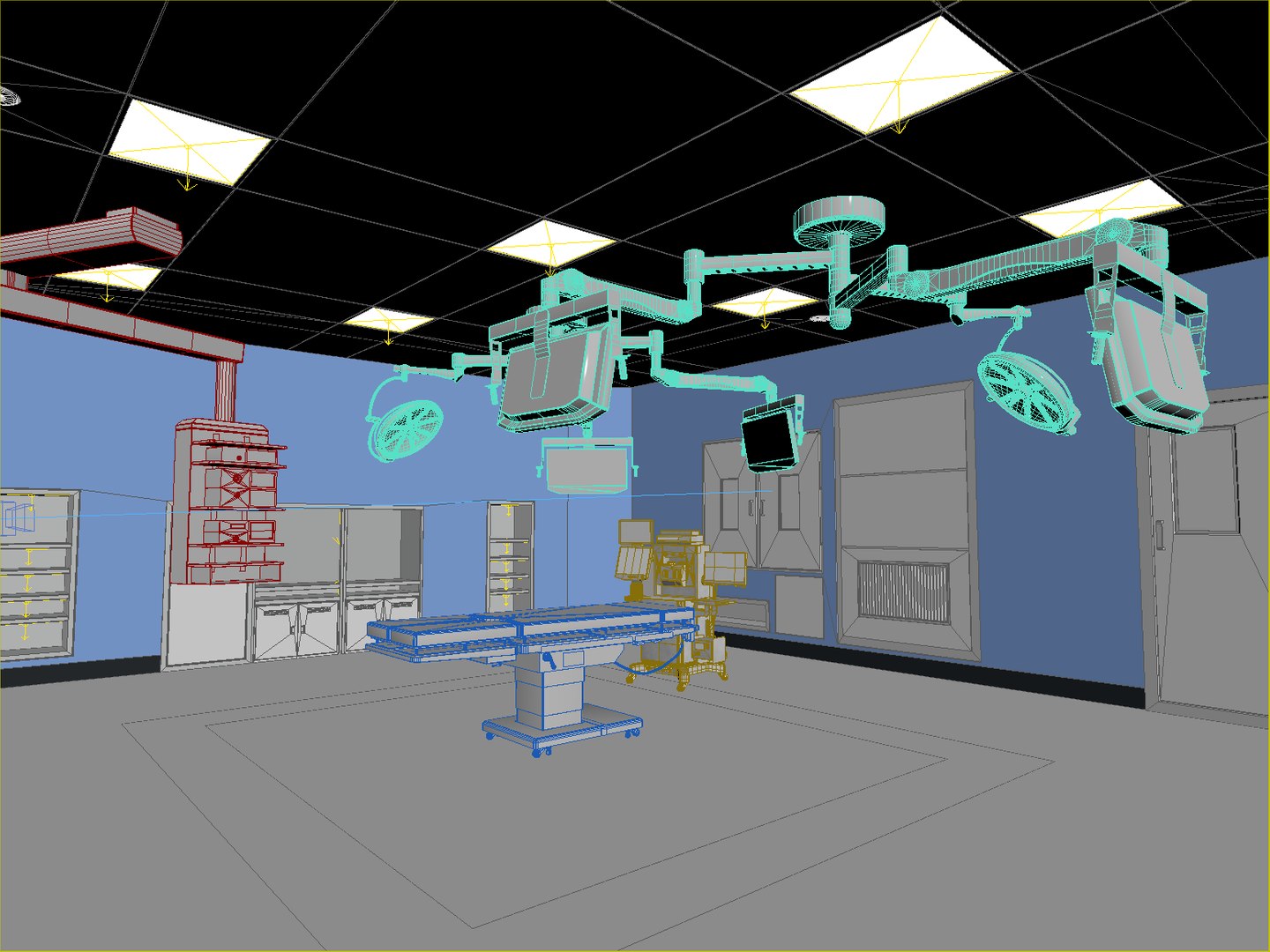 3D Surgical operating room with equipment - TurboSquid 2150743