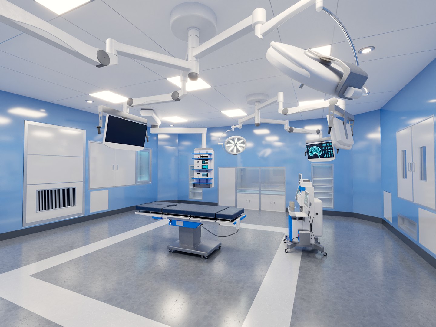 3D Surgical operating room with equipment - TurboSquid 2150743