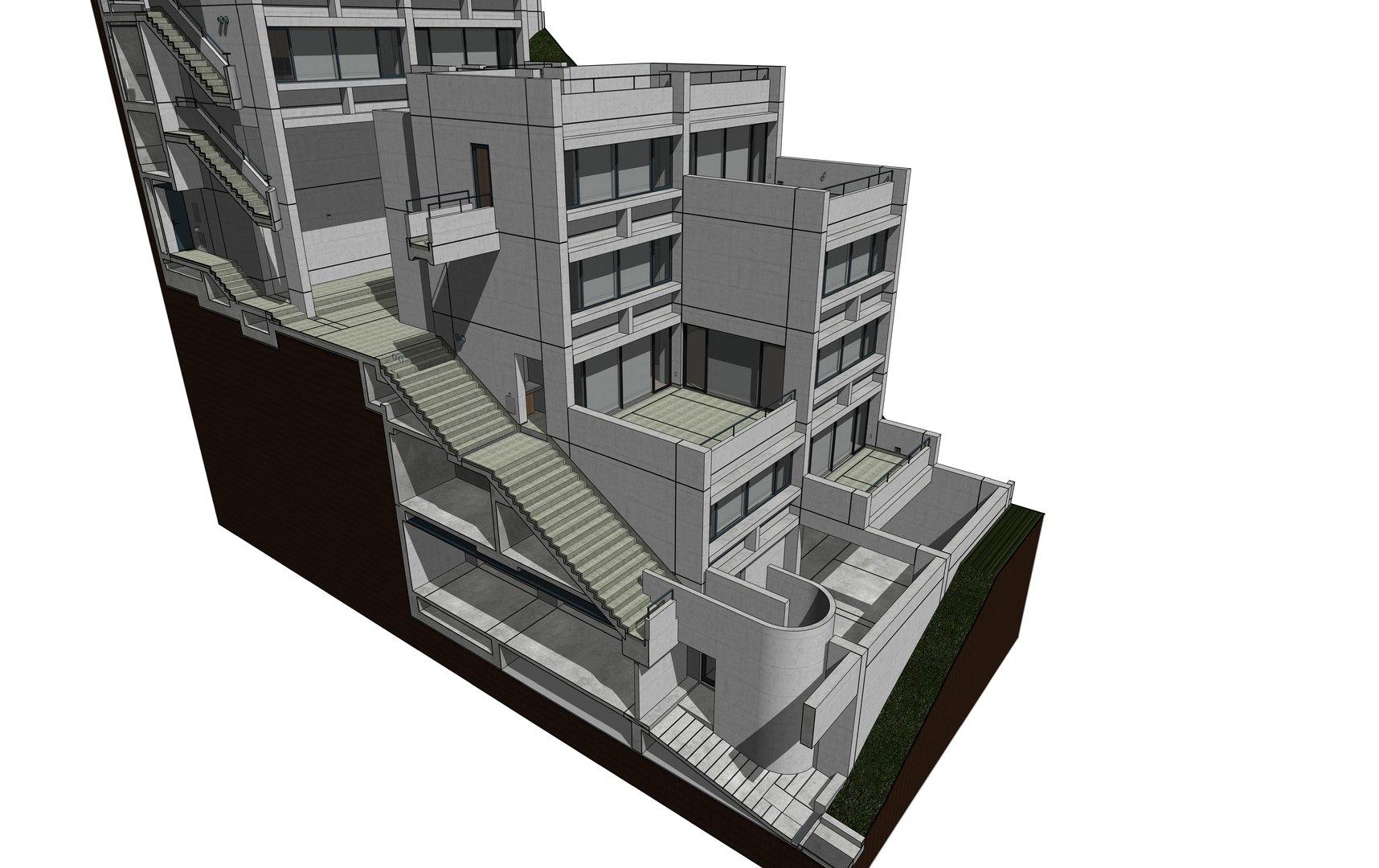 3D Tadao Ando - Rokko Housing I model - TurboSquid 1957446
