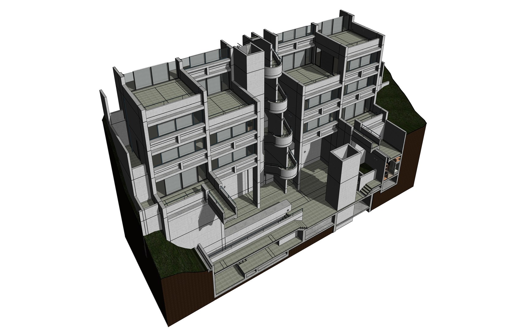 3D Tadao Ando - Rokko Housing I model - TurboSquid 1957446