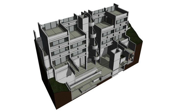 3D Tadao Ando - Rokko Housing I model - TurboSquid 1957446