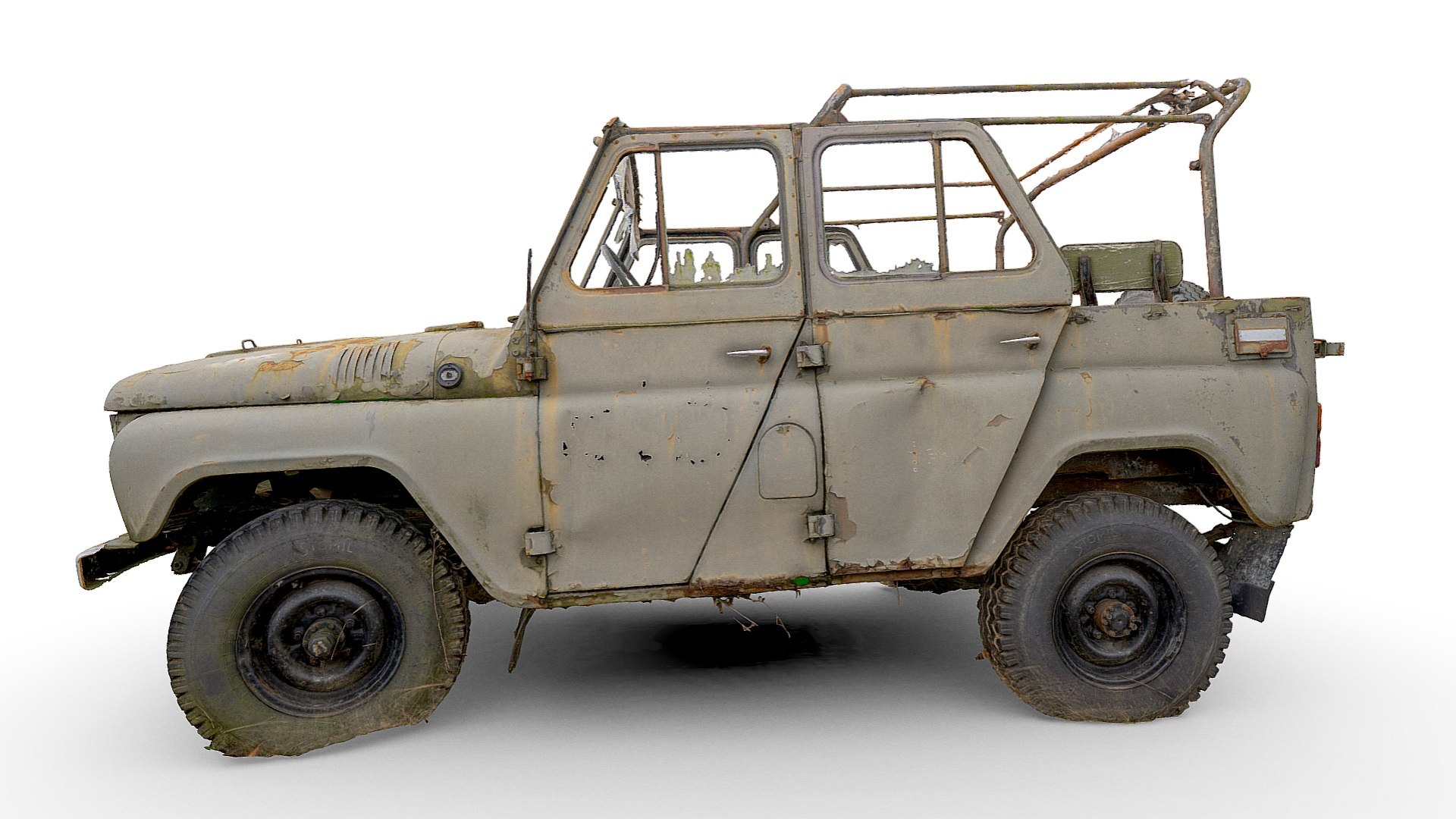 3D Model UAZ 469B - Wreck 01 RAW Scan - TurboSquid 2356926