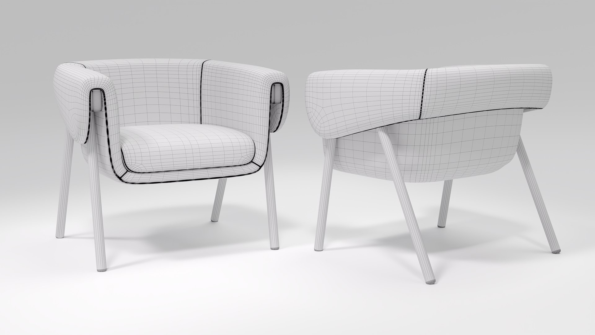 3D MONICA ON 4 LEGS ARMCHAIR - TurboSquid 2343177