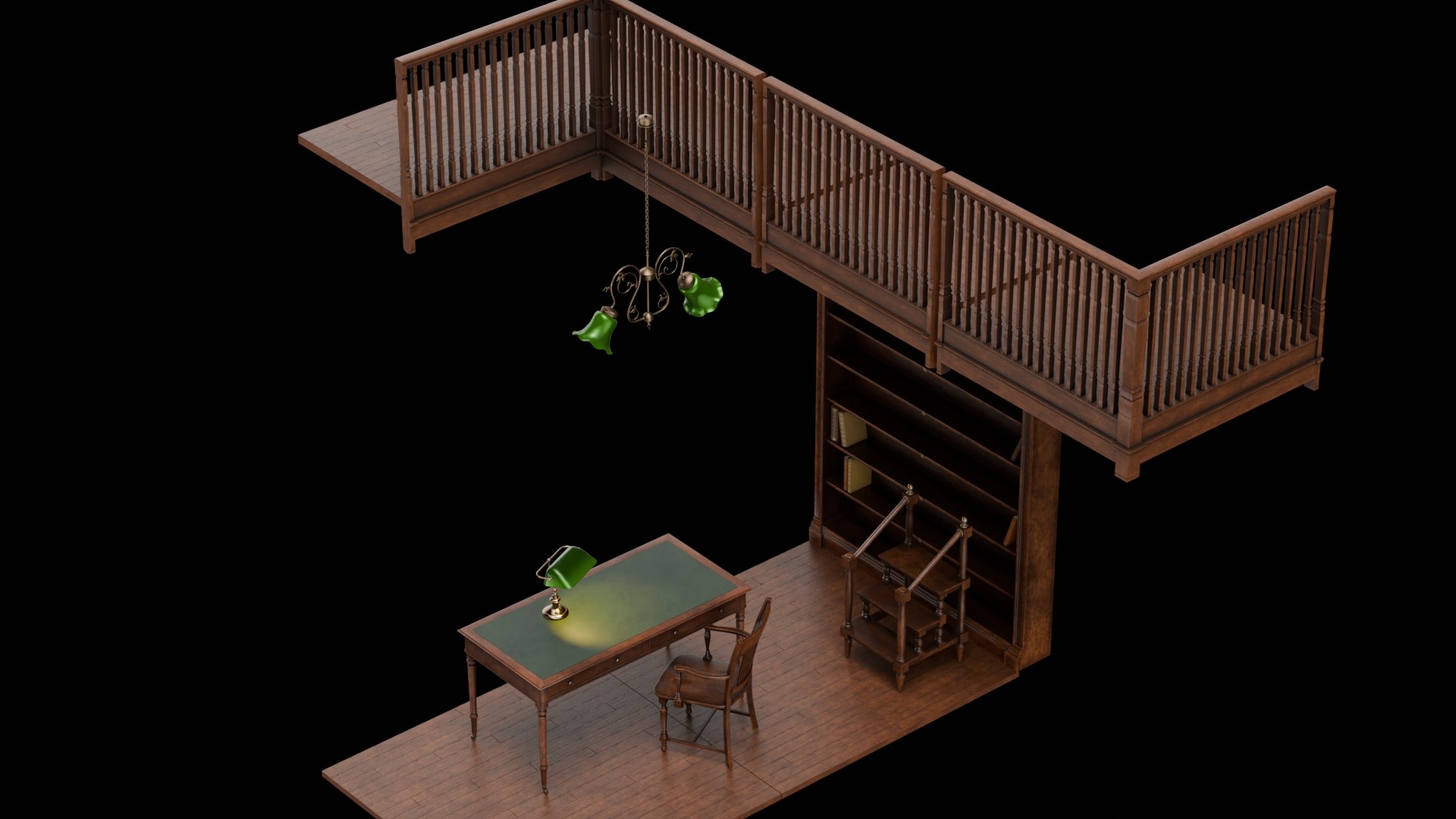 3D Model Old Library Set - TurboSquid 2258965