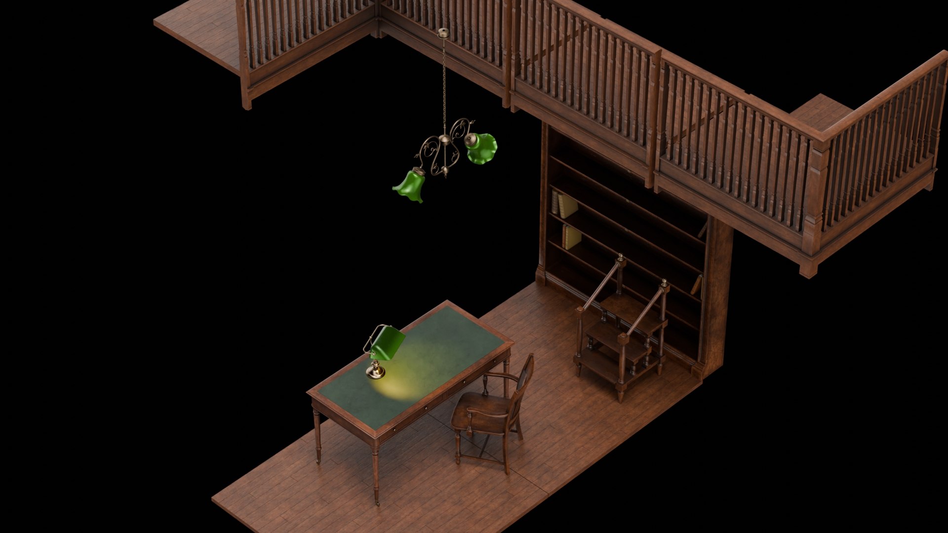 3D Model Old Library Set - TurboSquid 2258965