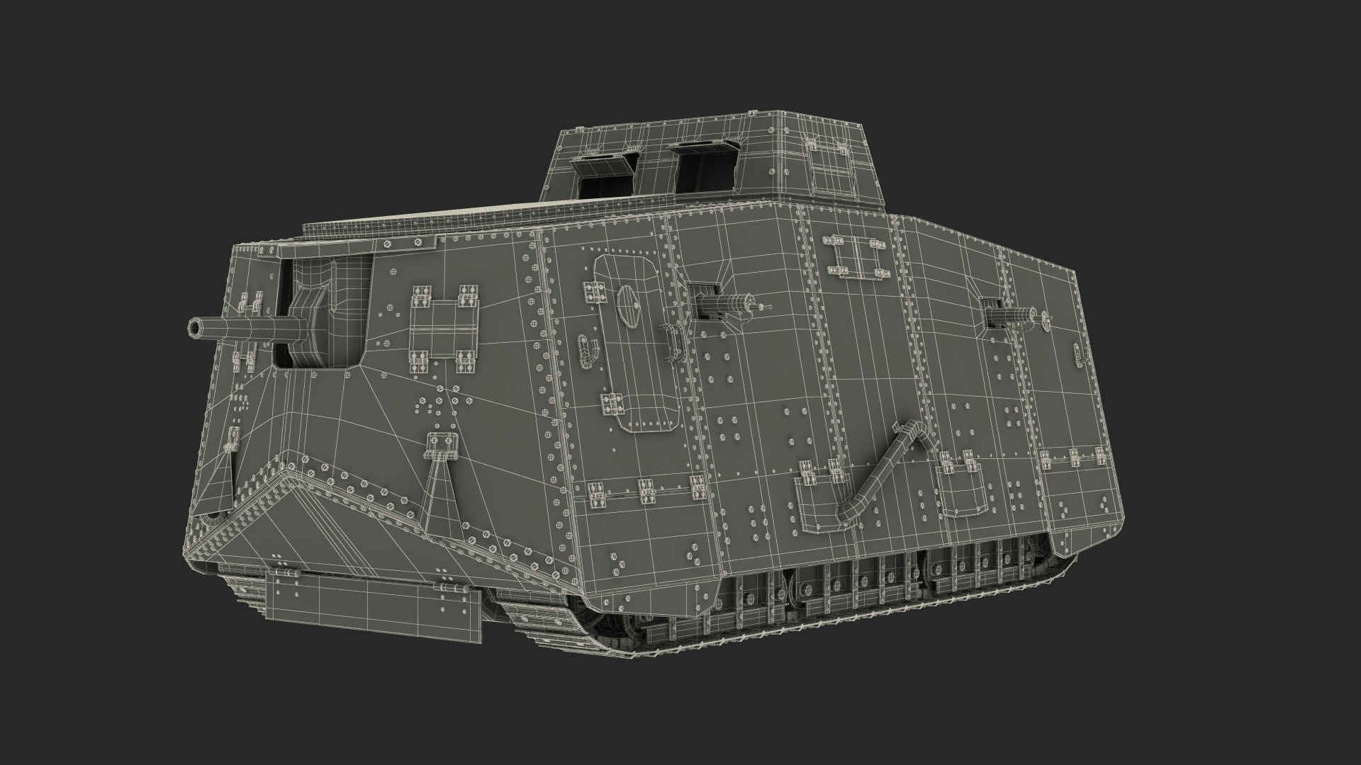 Sturmpanzerwagen A7V Deutscher WW1 Panzer Rigged 3D Model - TurboSquid ...